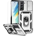 for Samsung Galaxy S21 FE 5G Case with Camera Lens Cover HD Screen ...