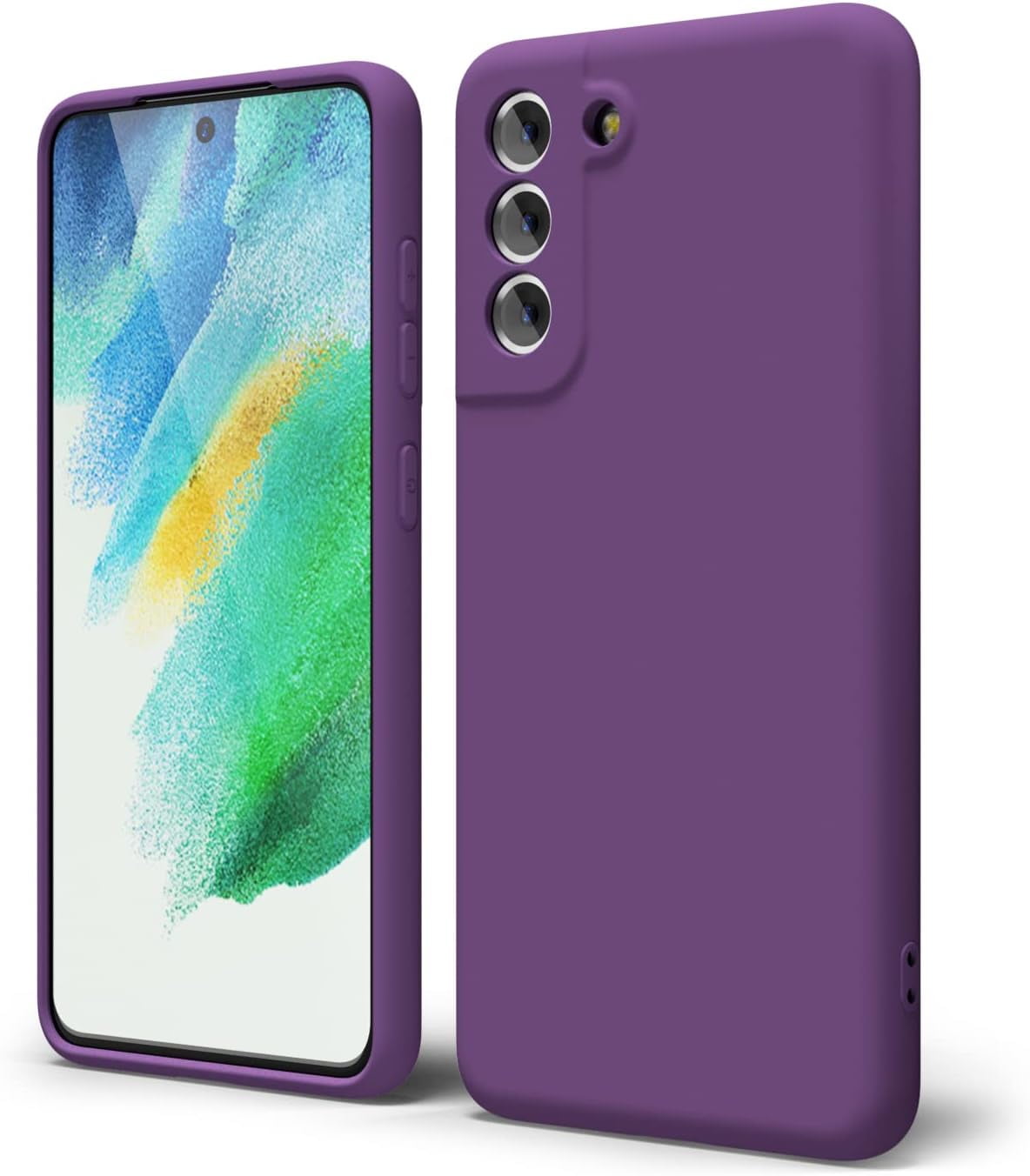 for Samsung Galaxy S21 FE 5G Phone Case Liquid Silicone, Cute Thin Slim Soft Rubber TPU Plain ...