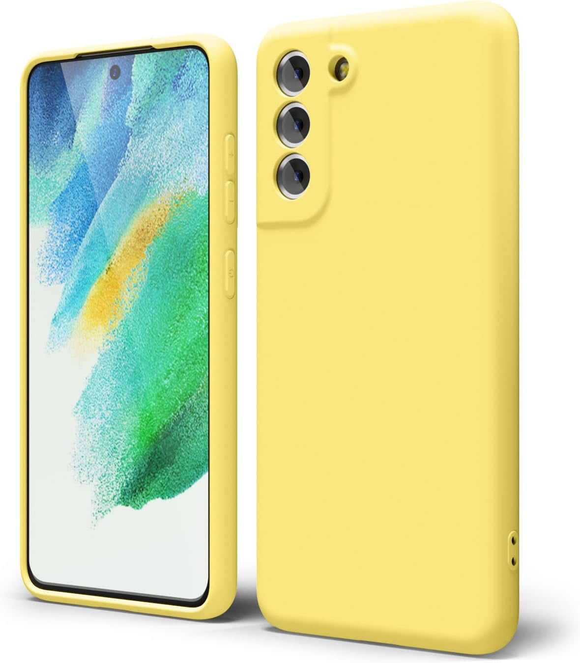 for Samsung Galaxy S21 FE 5G Phone Case Liquid Silicone Grip, Cute Thin Slim Soft Rubber TPU ...