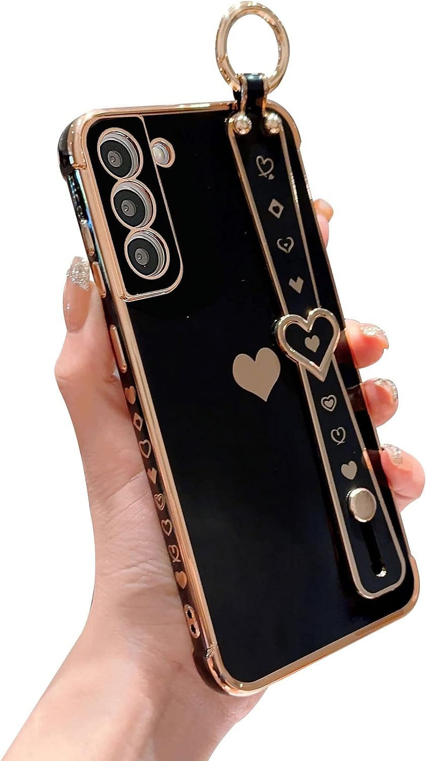 Samsung Galaxy S21 FE 5g Phone Case with Aesthetic Cute Love Heart Adjustable Wrist Strap ...