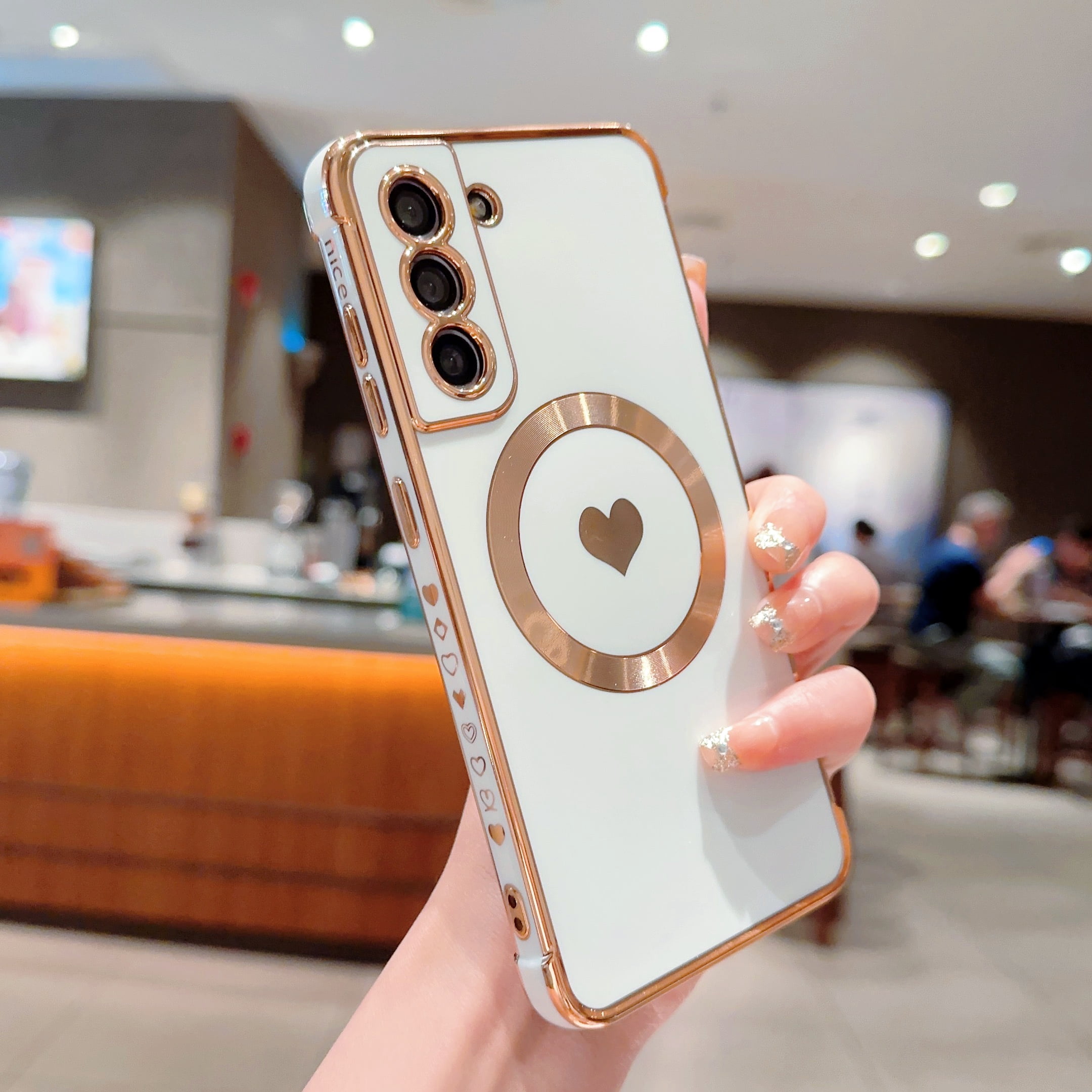 for Samsung Galaxy S21 FE (6.4 inch) Cute Love Heart Pattern Case for Women Girls,Compatible ...