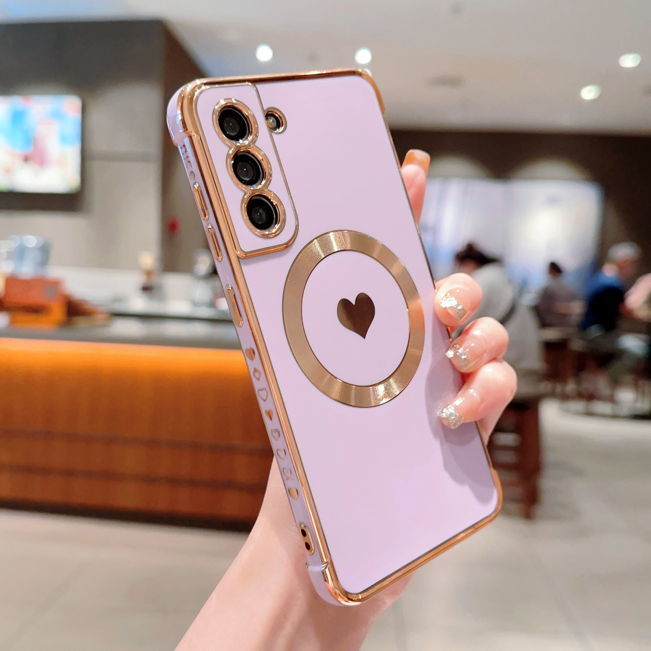 for Samsung Galaxy S21 FE (6.4 inch) Cute Love Heart Pattern Case for Women Girls,Compatible ...