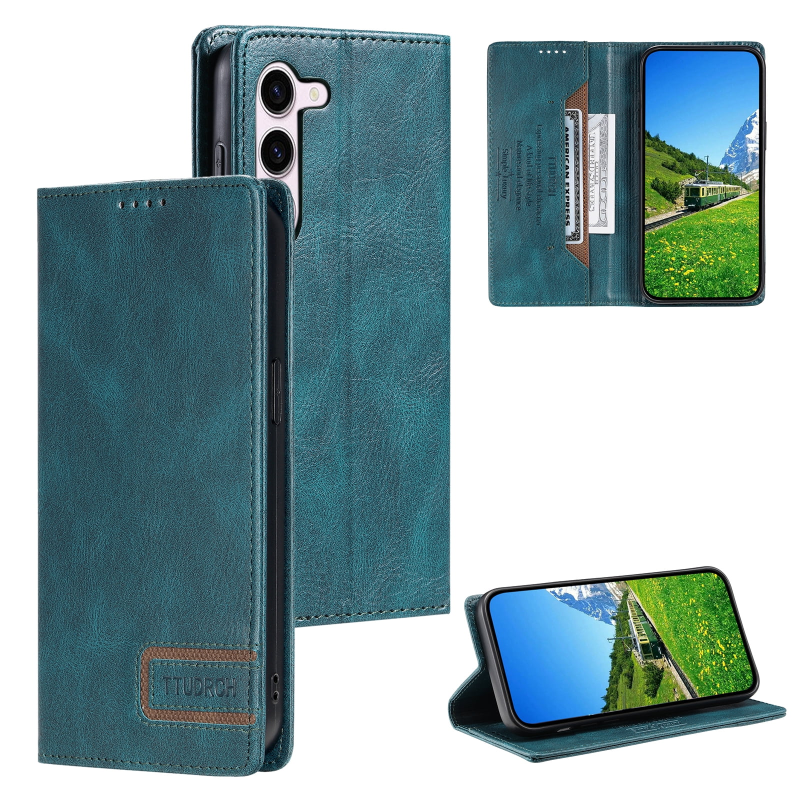 for Samsung Galaxy S21 FE Case Classic Design, Premium PU Retro Leather ...