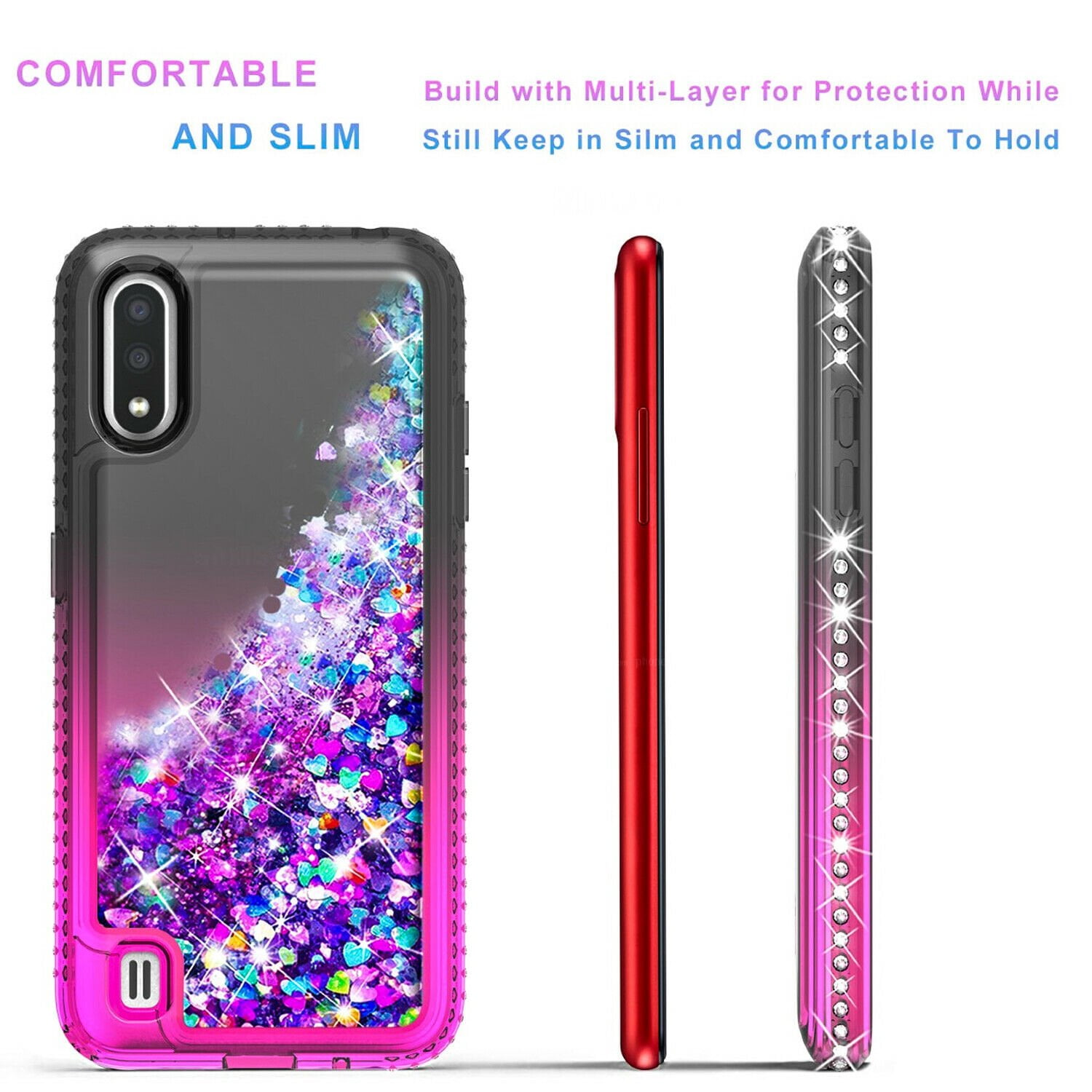 Samsung Galaxy S21 FE Case, Liquid Floating Glitter Quicksand Bling ...