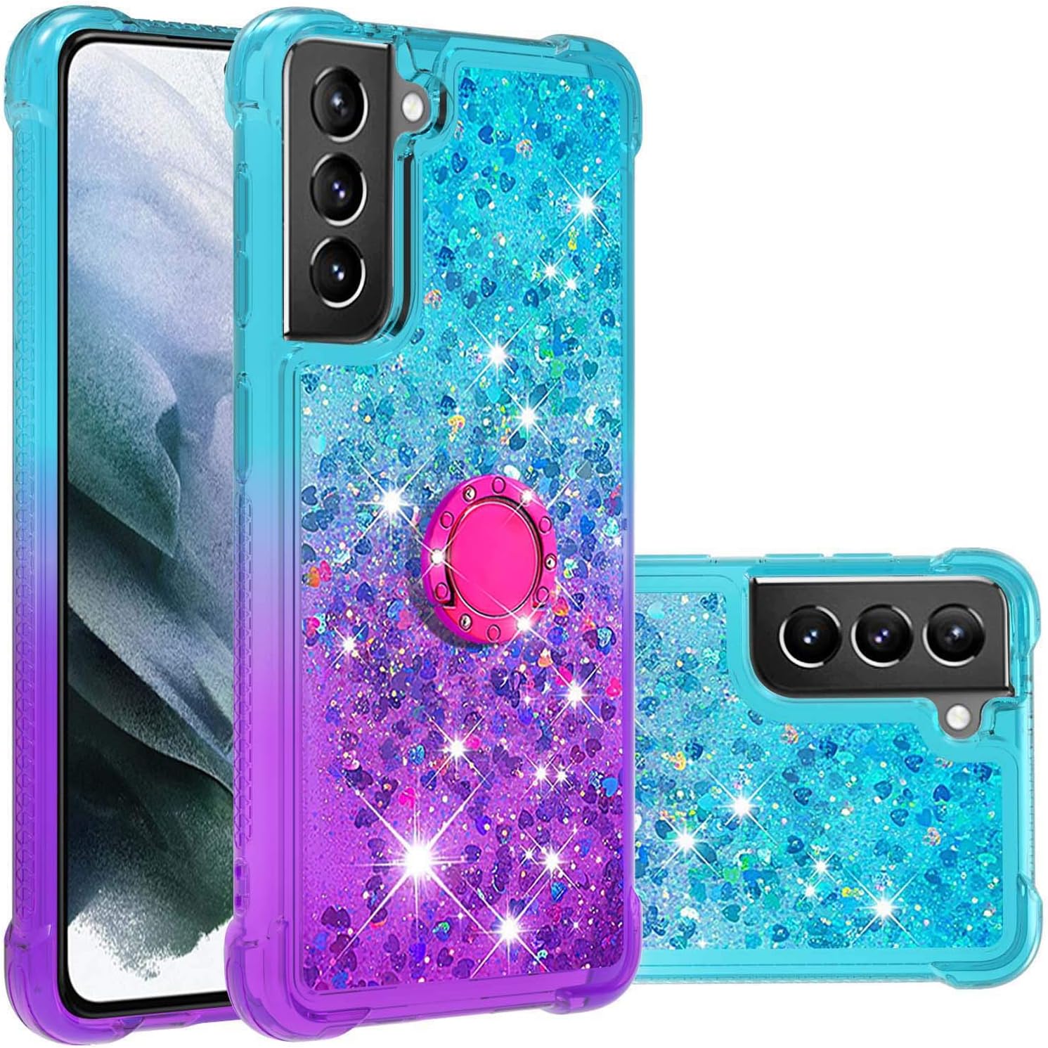 Samsung Galaxy S21 Plus 5G Case, Gradient Quicksand Series Glitter ...