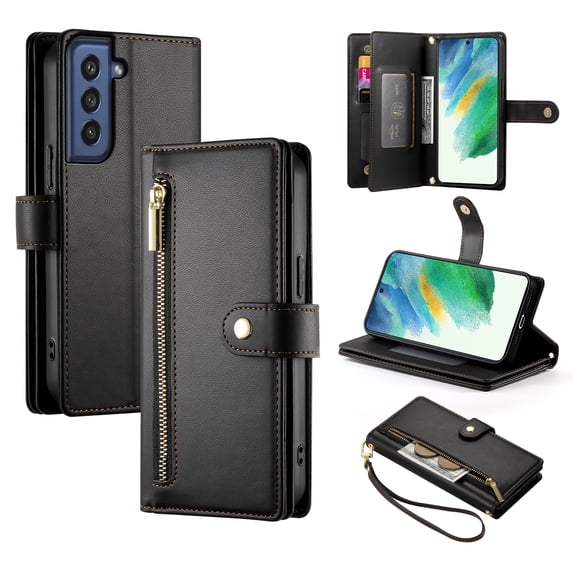 for Samsung Galaxy S21 Plus Case with Card Holder, Retro Premium PU ...