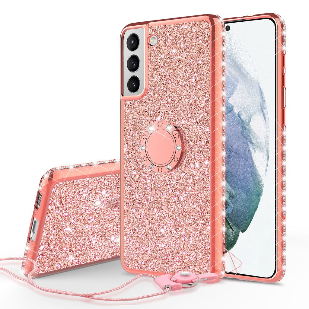 Samsung Galaxy S21 Plus/S21+Case Glitter Phone Ring Kickstand Girls ...