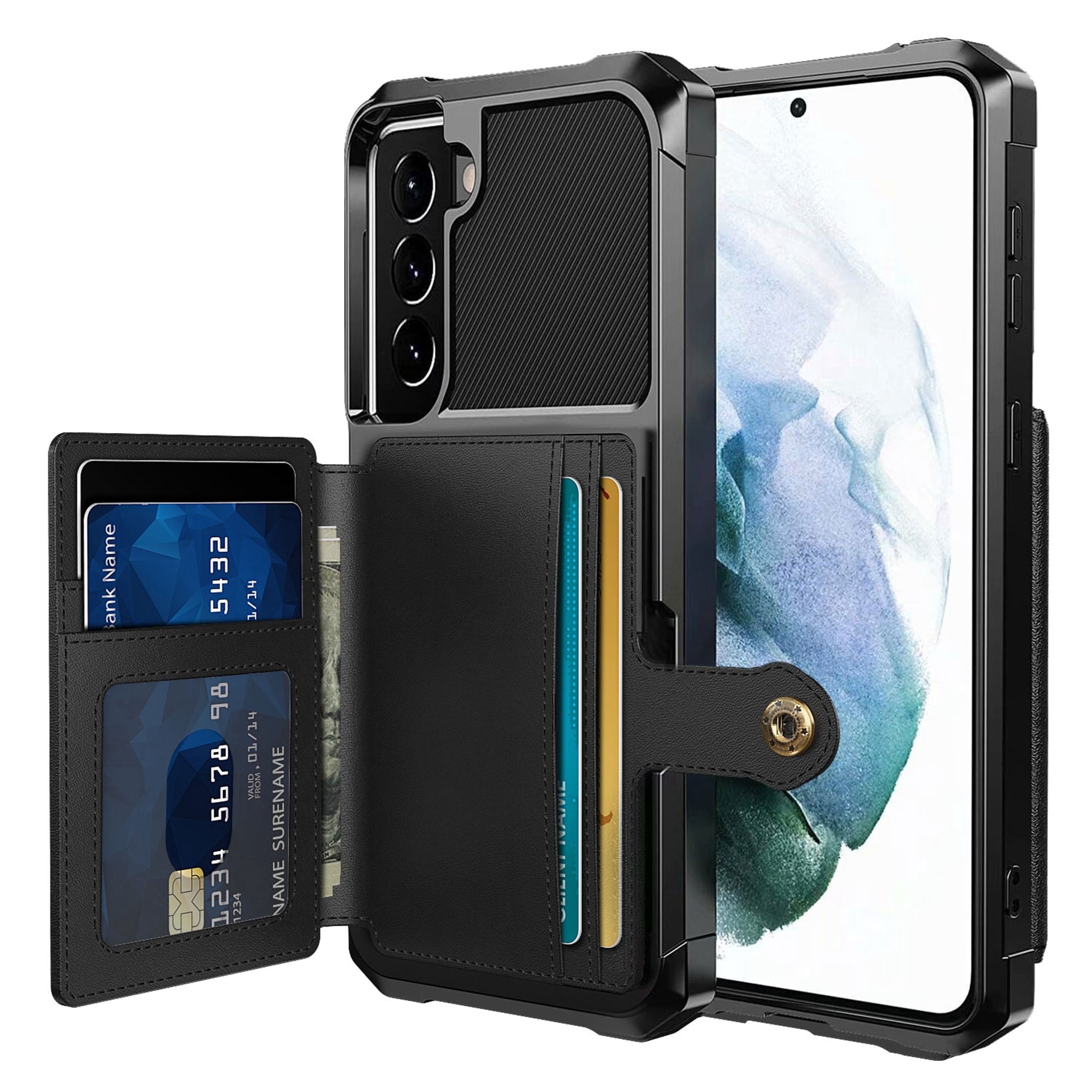 Samsung Galaxy S21 Plus Wallet Case, Heavy Duty Hard Silicone ...