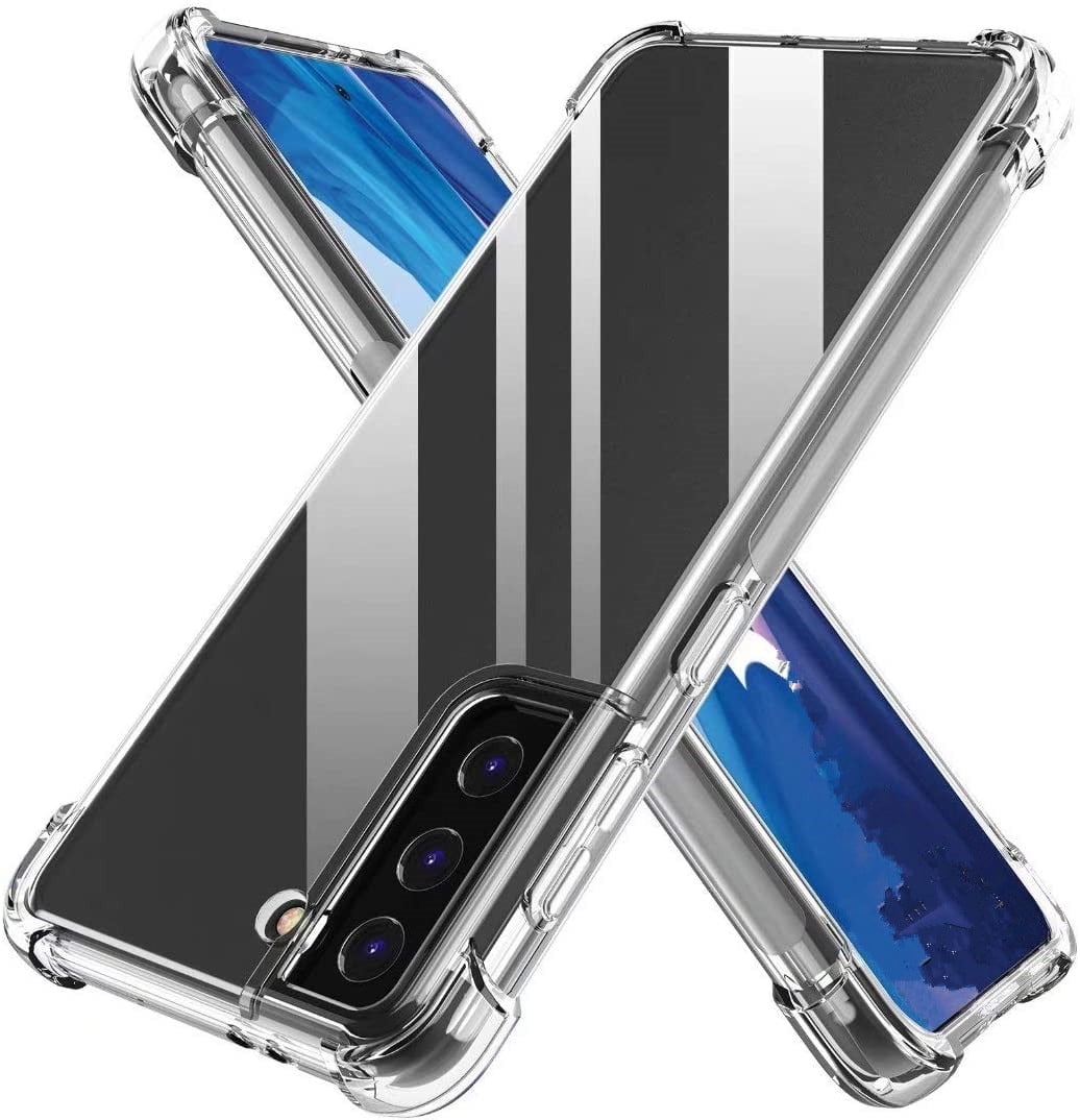 Samsung Galaxy S21 SM-G991U Case , Crystal Clear Hard Back Cover with 4 Corners Shockproof ...