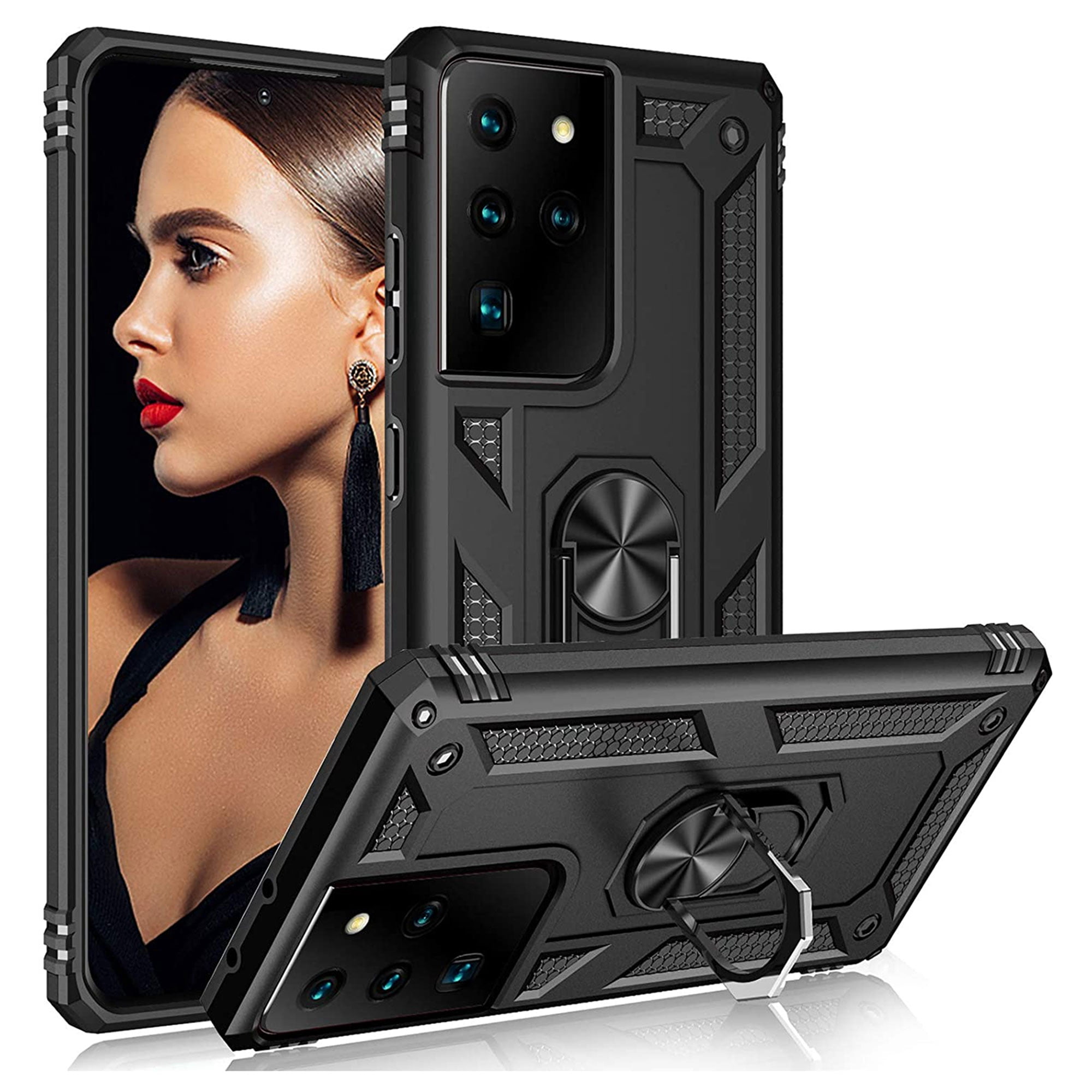 Samsung Galaxy S21 Ultra 5G Case, Dteck Hybrid Rugged Shockproof Case with 360 Degree Rotation ...