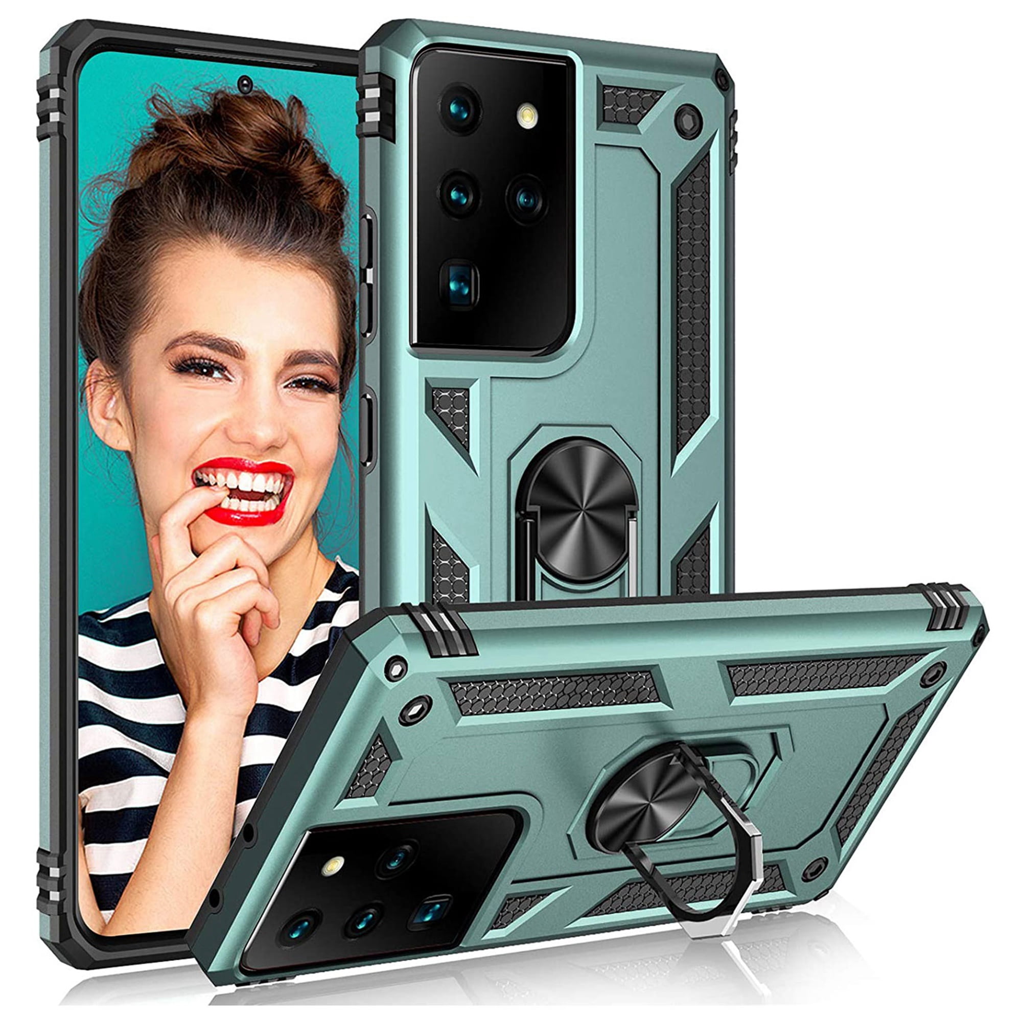 Samsung Galaxy S21 Ultra 5G Case, Dteck Hybrid Rugged Shockproof Case with 360 Degree Rotation ...