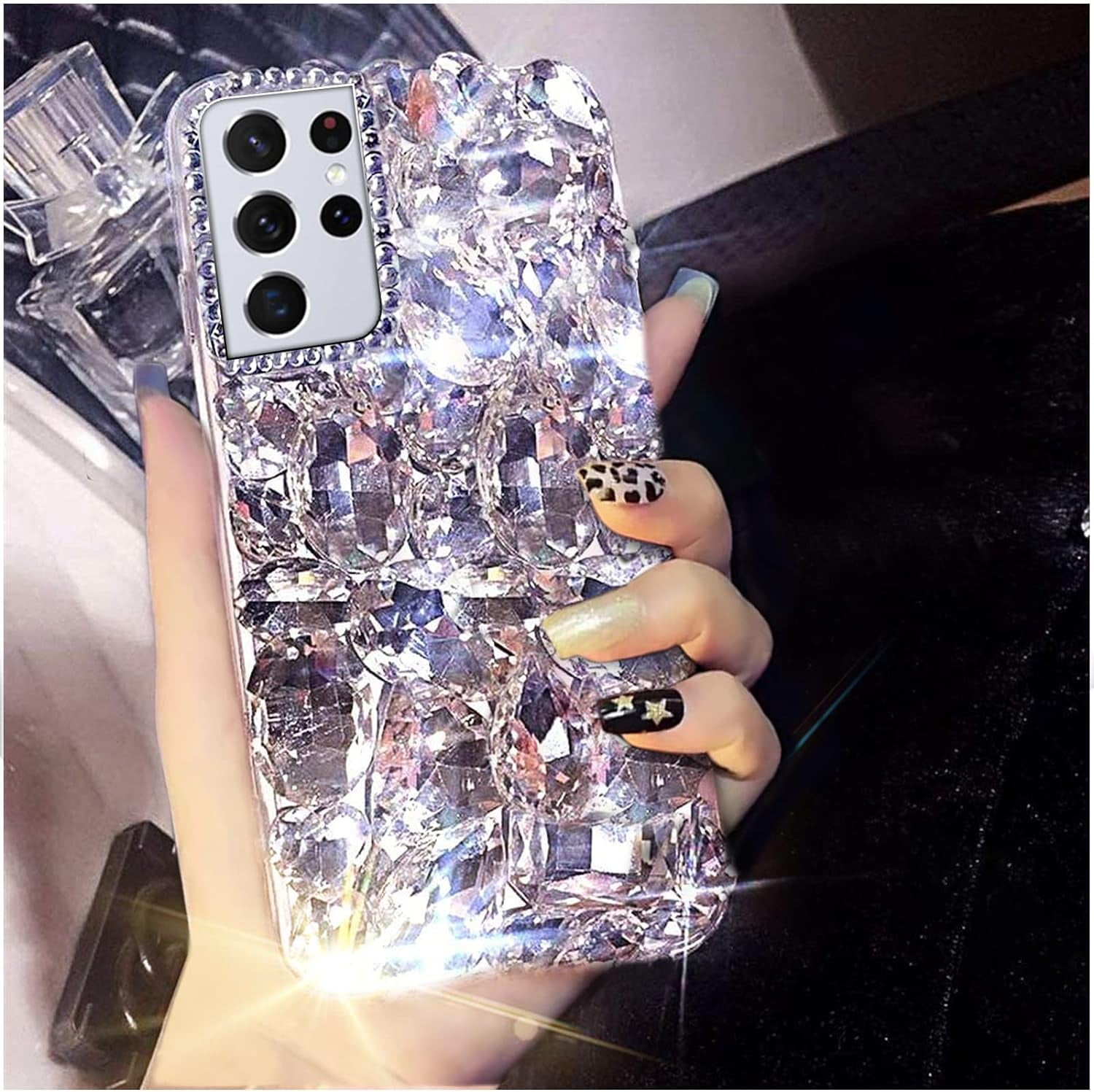 for Samsung Galaxy S21 Ultra Case Diamond Case for Women 3D Glitter ...
