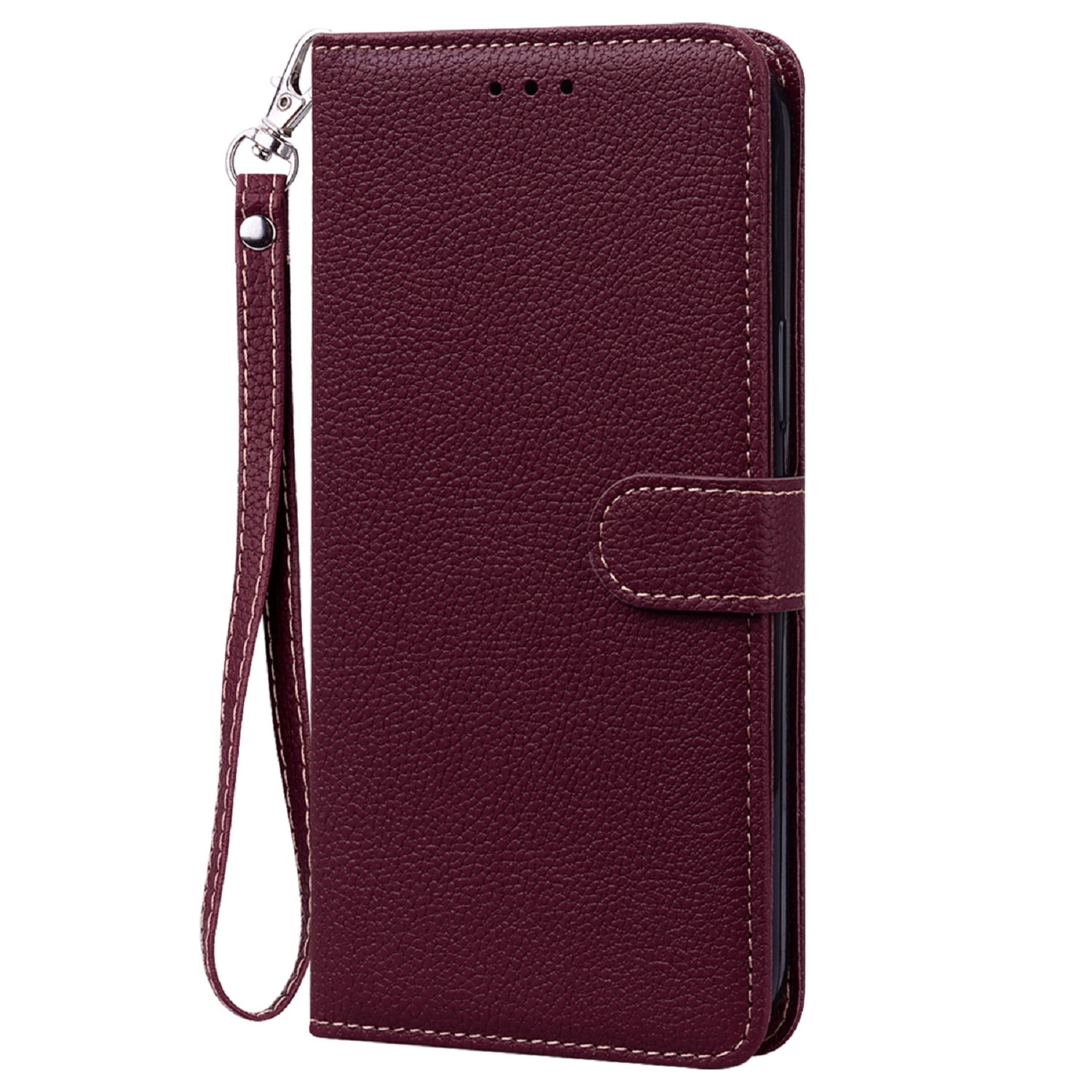 for Samsung Galaxy S21 Wallet Case, Premium PU Leather Magnetic Flip Phone Cover with Wrist ...