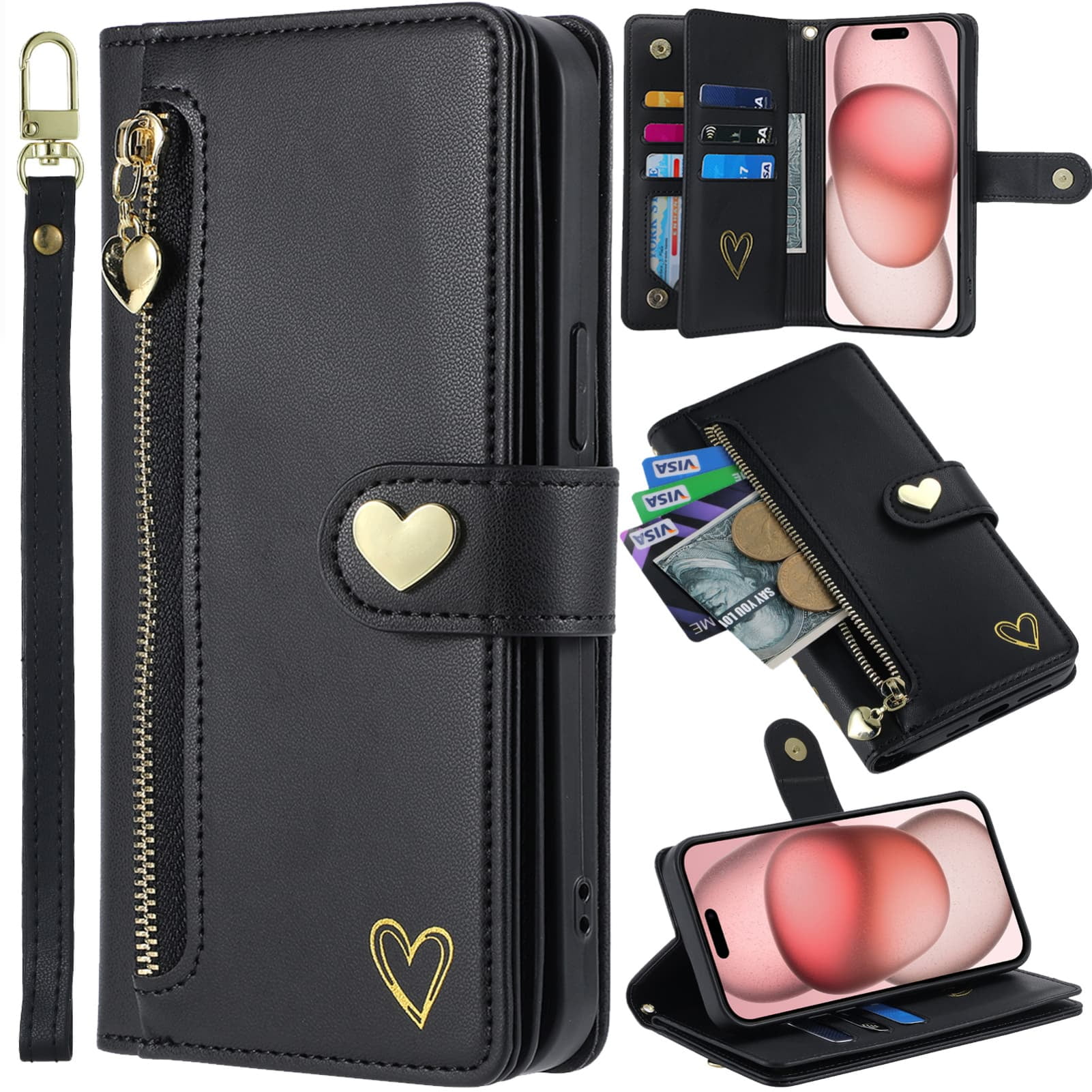 for Samsung Galaxy S21FE Phone Case Leather Wallet Pocket Folio Flip ...