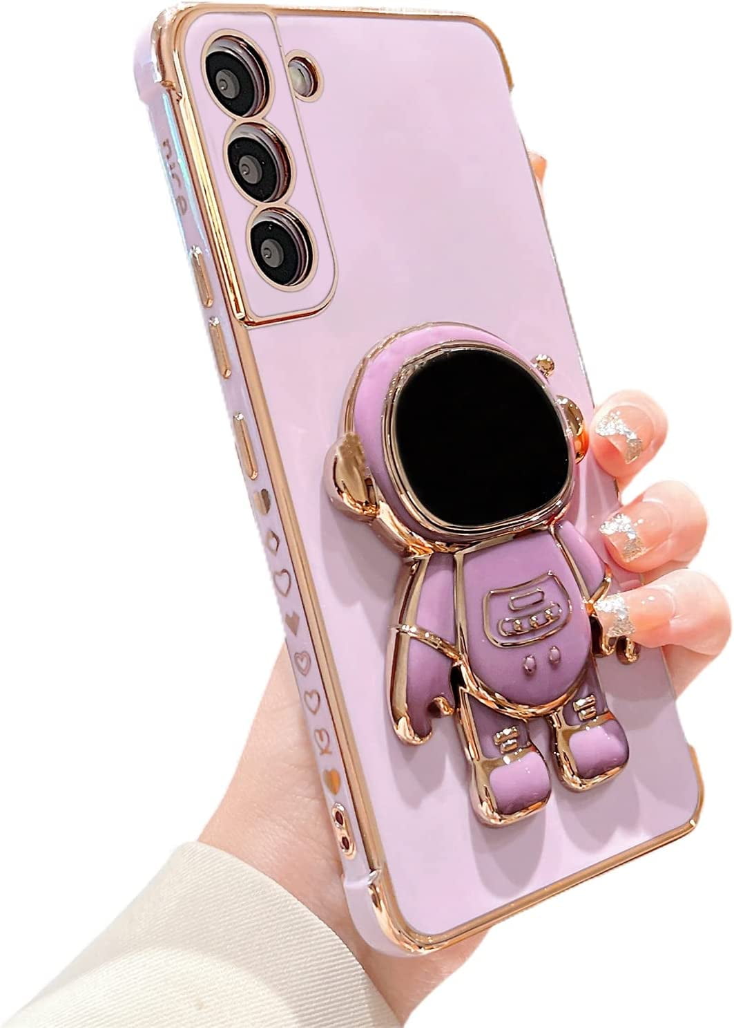 Samsung Galaxy S22 5g 6.1" Phone Case Luxury Plating Astronaut Stand ...