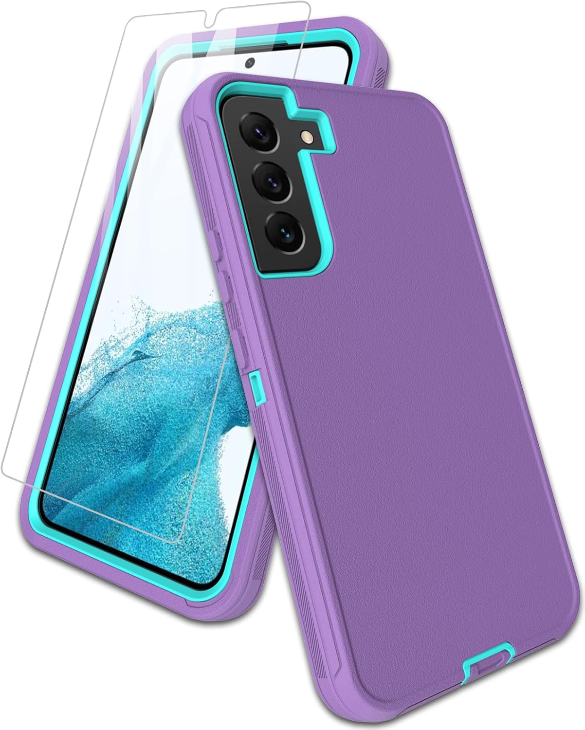 for Samsung Galaxy S22 Case, with Screen Protector, Port Protection ...