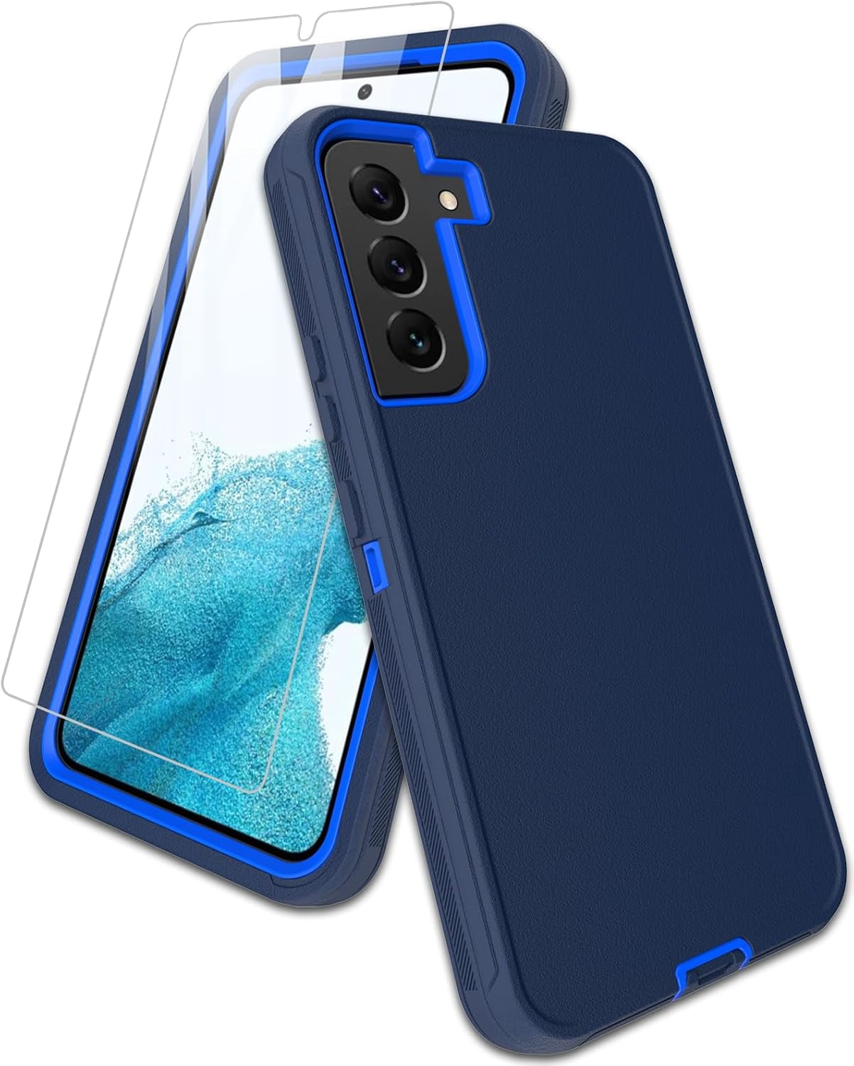 for Samsung Galaxy S22 Case, with Screen Protector, Port Protection ...