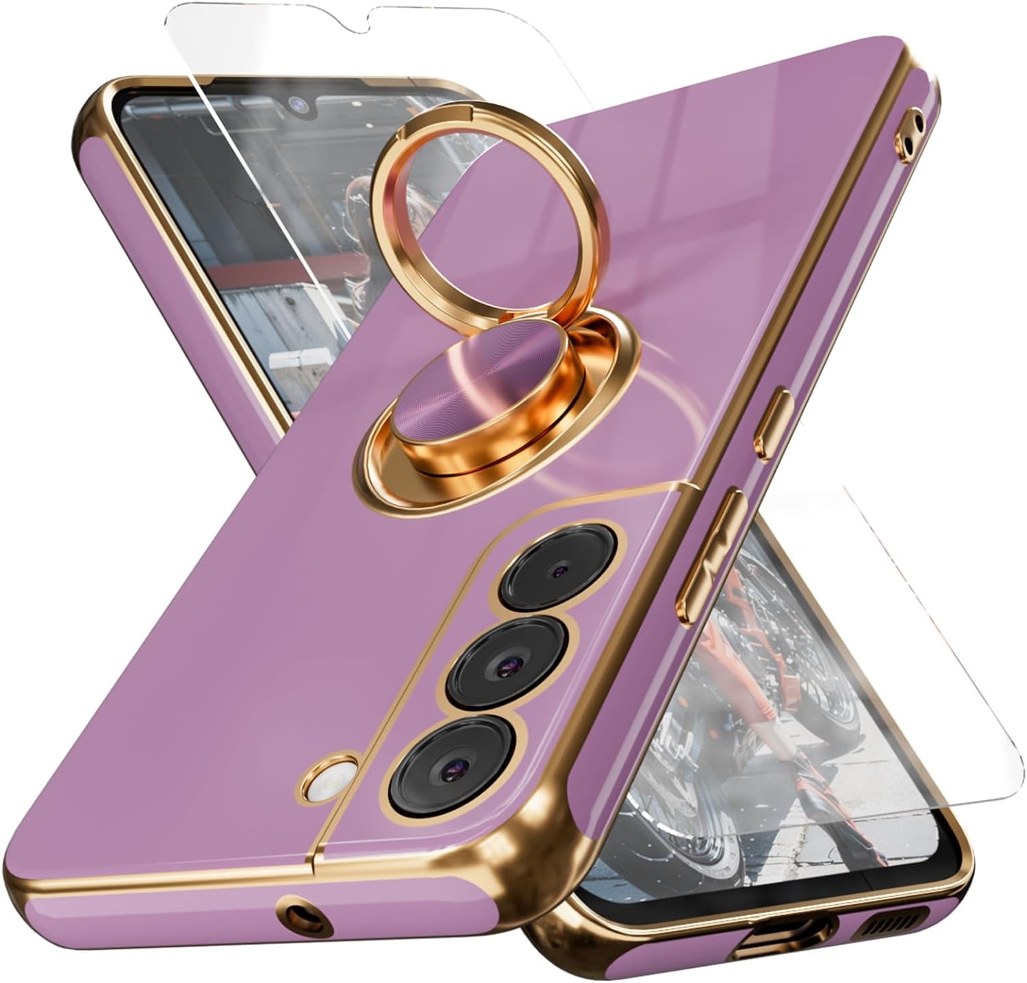 for Samsung Galaxy S22 Case,+Screen Protector,with Magnetic Kickstand ...