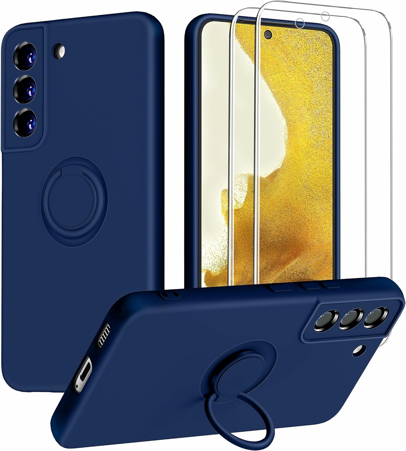 for Samsung Galaxy S22 Phone Case, Ring Stand [360° Rotatable Ring ...