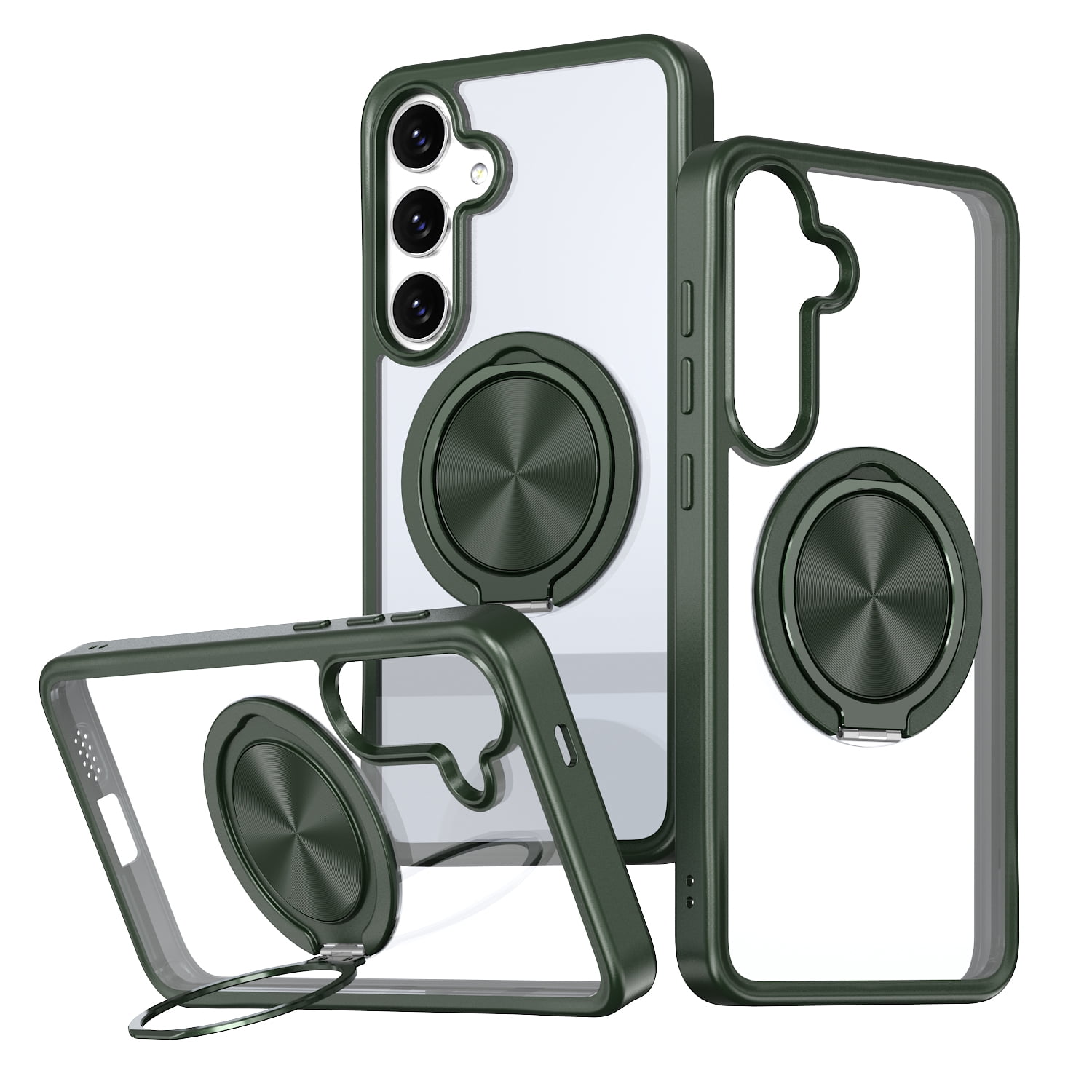for Samsung Galaxy S22 Plus Clear Case with Stand, Invisible Ring ...
