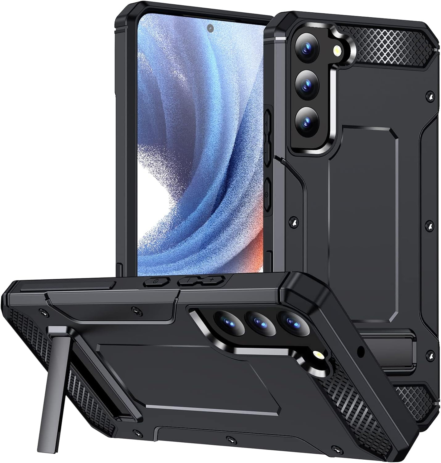 for Samsung Galaxy S22-Plus Phone case, Made of TPU+PU Metal Bracket ...