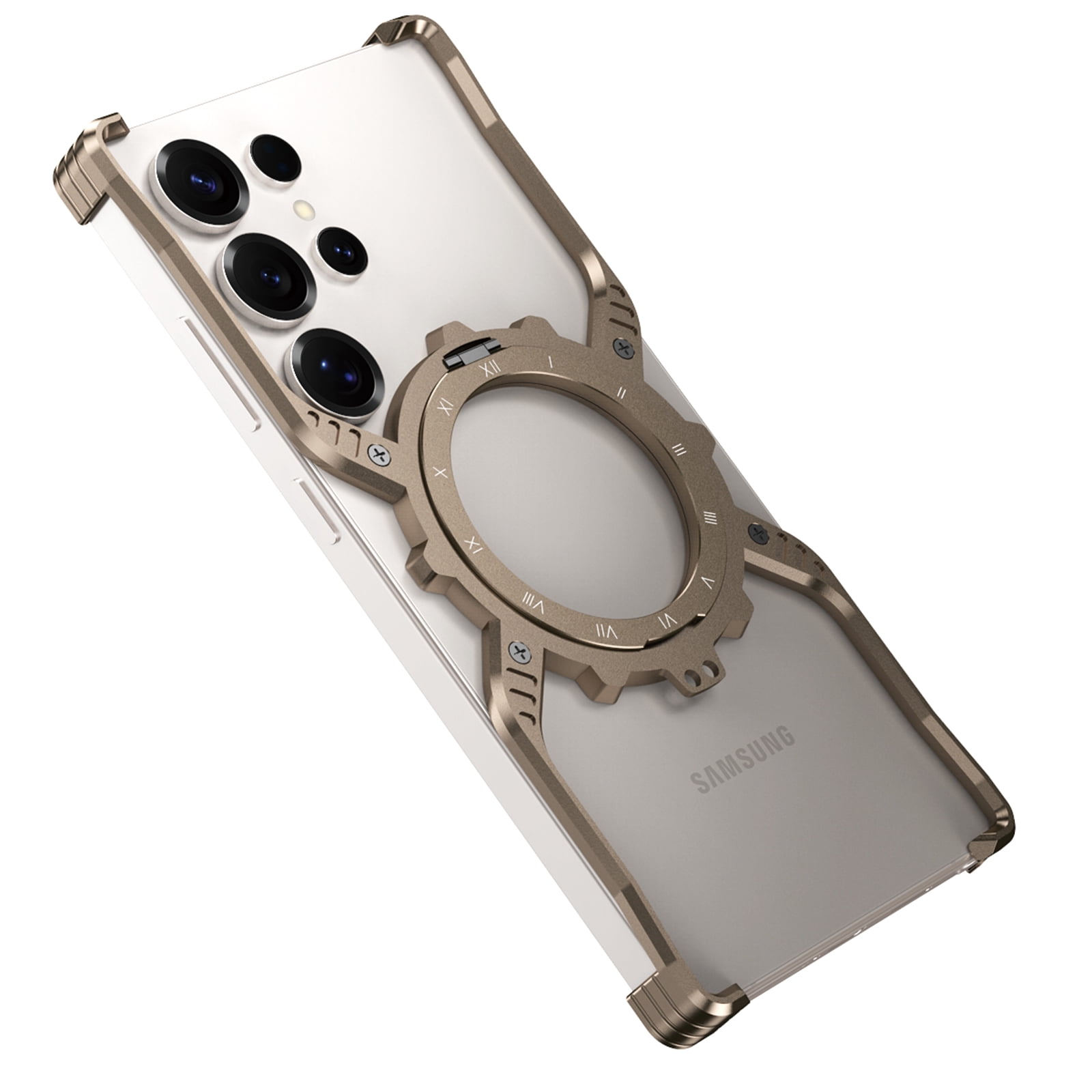 for Samsung Galaxy S22 Ultra Aluminum Metal Bumper with Magnetic Ring ...