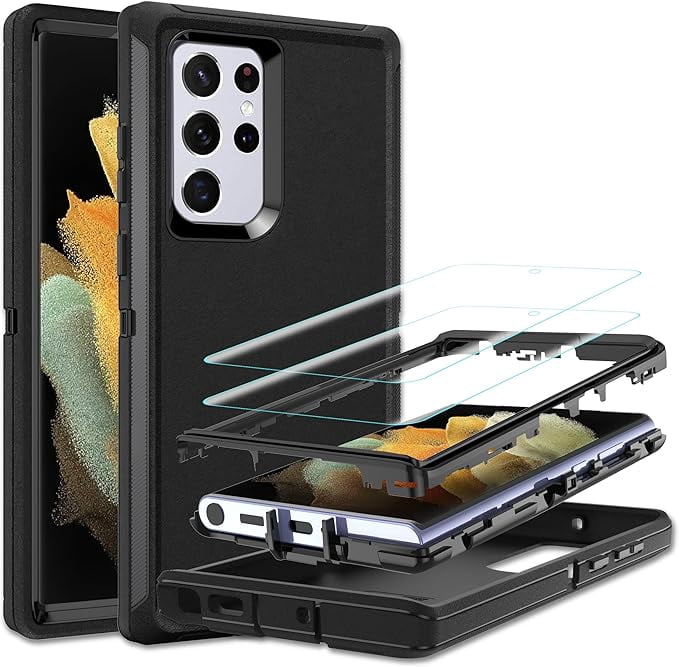 for Samsung Galaxy S22 Ultra Case, with [2 Pack] HD Screen Protector ...