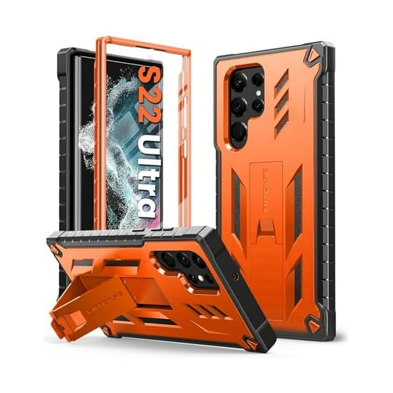 for Samsung Galaxy S22 Ultra Case: Built-in Screen Protector&Kickstand ...
