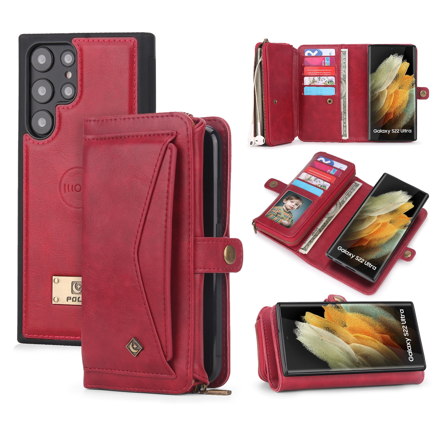 Samsung Galaxy S22 Ultra Case,Detachable Removable Magnetic Back ...