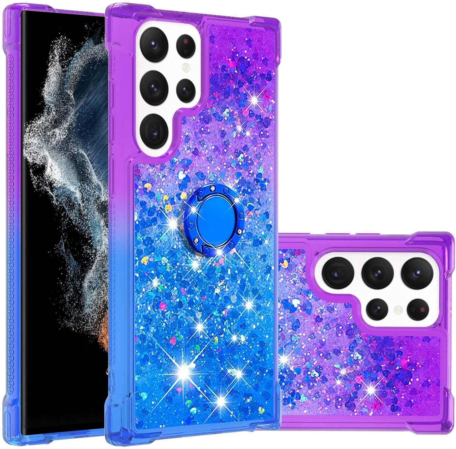 Samsung Galaxy S22 Ultra Case, Gradient Quicksand Series Glitter Bling ...