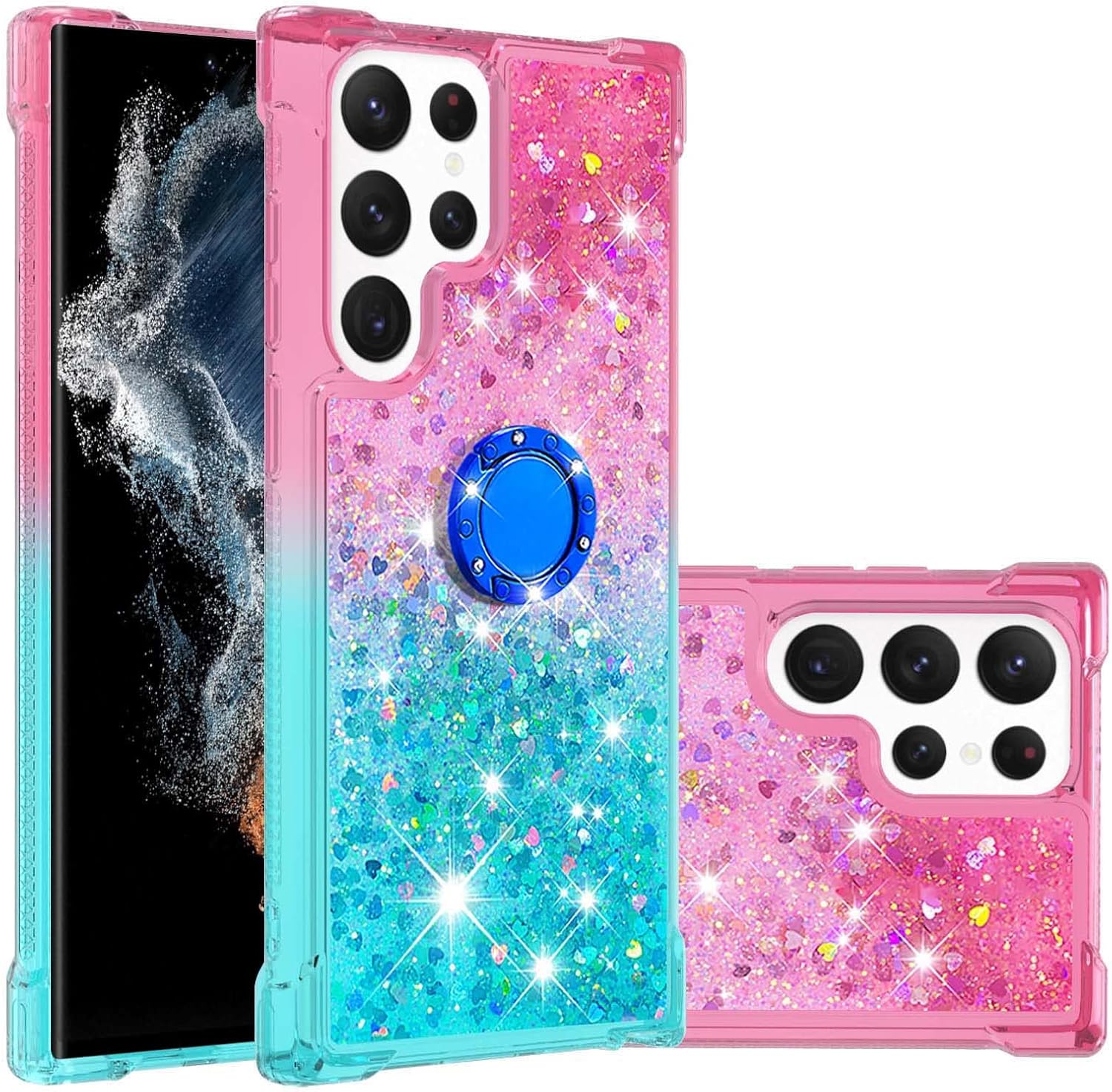 Samsung Galaxy S22 Ultra Case, Gradient Quicksand Series Glitter Bling ...
