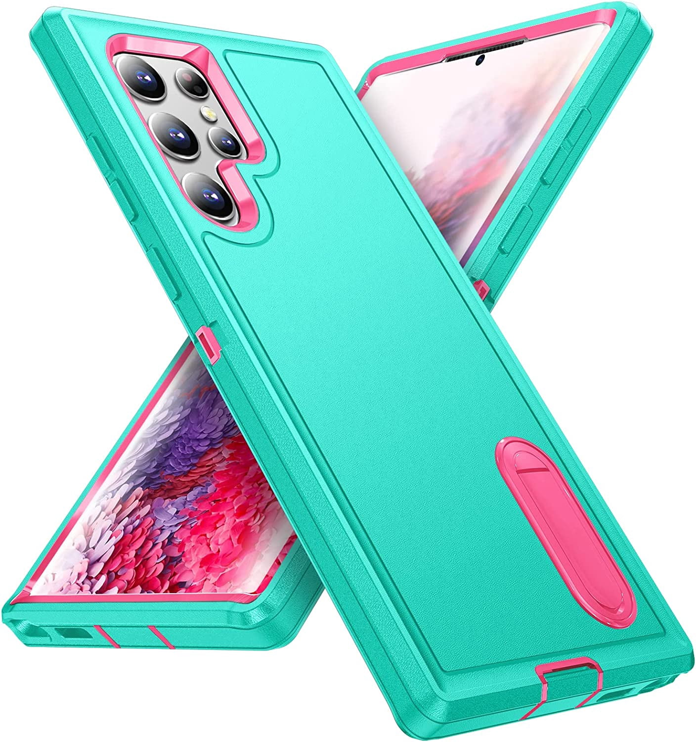 for Samsung Galaxy S22 Ultra Case with Kickstand Case 3-Layer Military ...