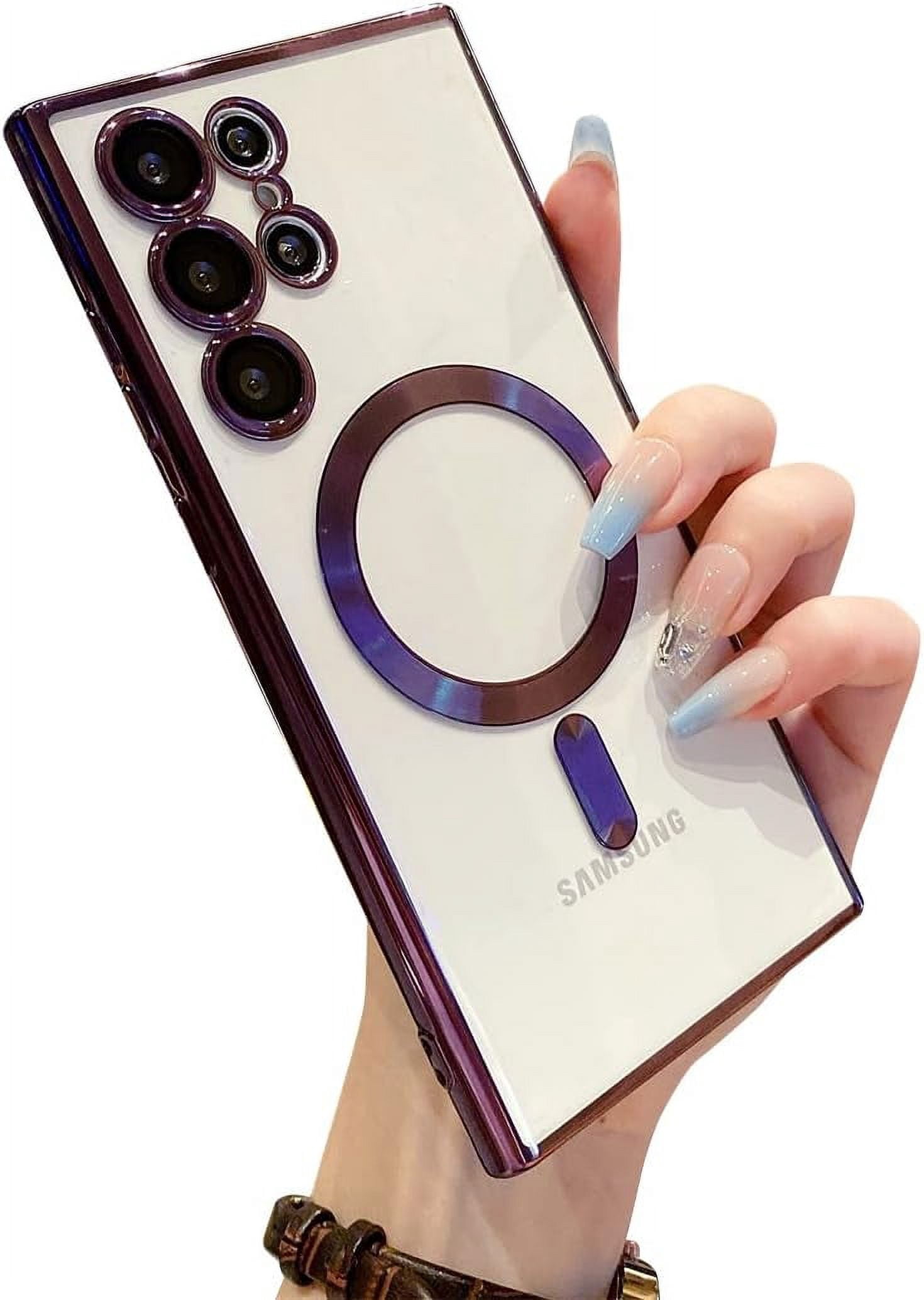 for Samsung Galaxy S22 Ultra Case Magnetic Clear with Camera Lens ...