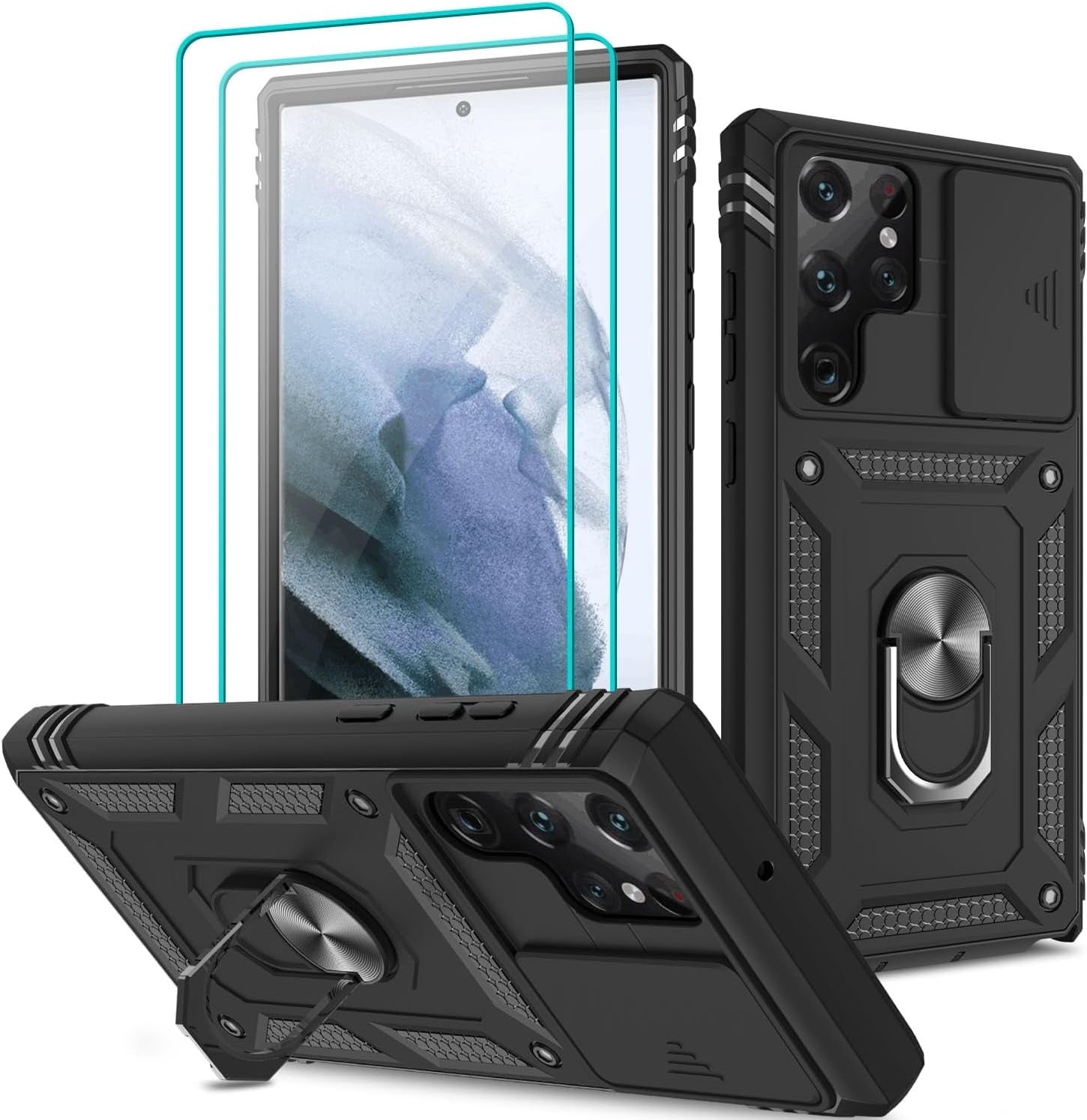 for Samsung Galaxy S22 Ultra Case with Slide Camera Cover & Screen ...
