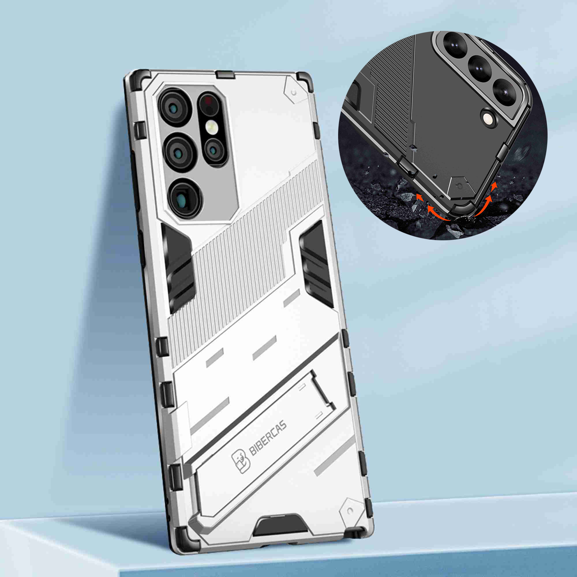 Samsung Galaxy S22 Ultra Case with Stand, Hybrid Dual Layer Heavy Duty ...