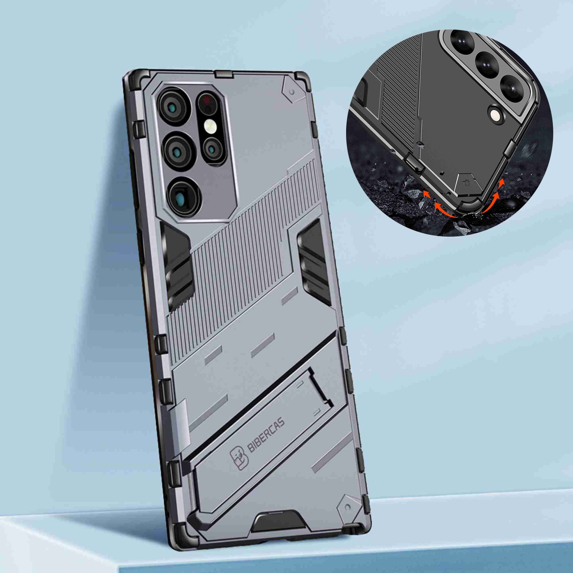 Samsung Galaxy S22 Ultra Case with Stand, Hybrid Dual Layer Heavy Duty ...
