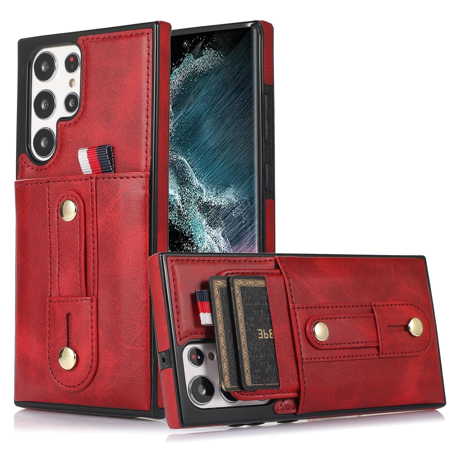 for Samsung Galaxy S22 Ultra Case Wallet with Slide Credit Card Holder ...