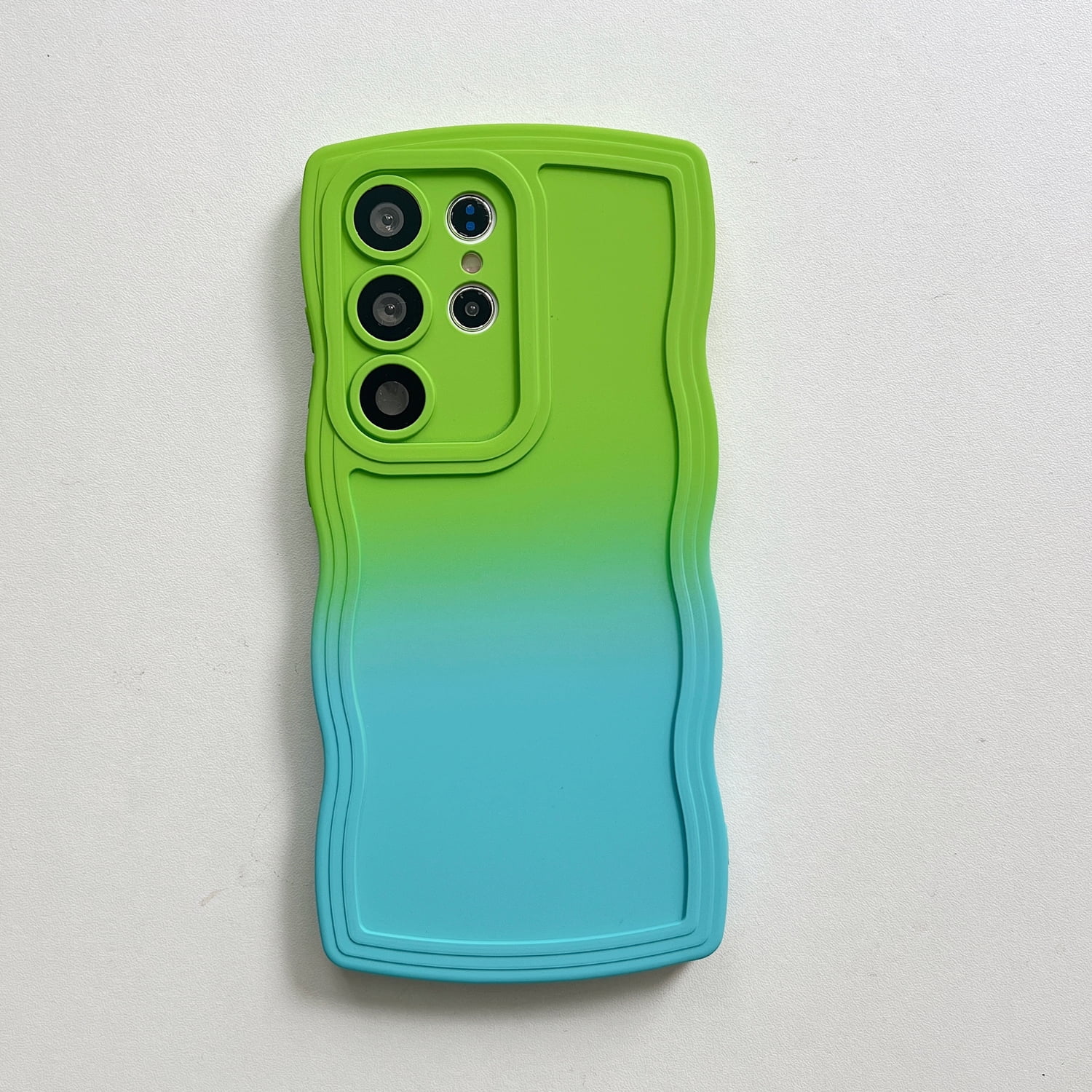 for Samsung Galaxy S22 Ultra Gradient Wavy Case, Cute Wave Frame Design Dual Colors Soft ...