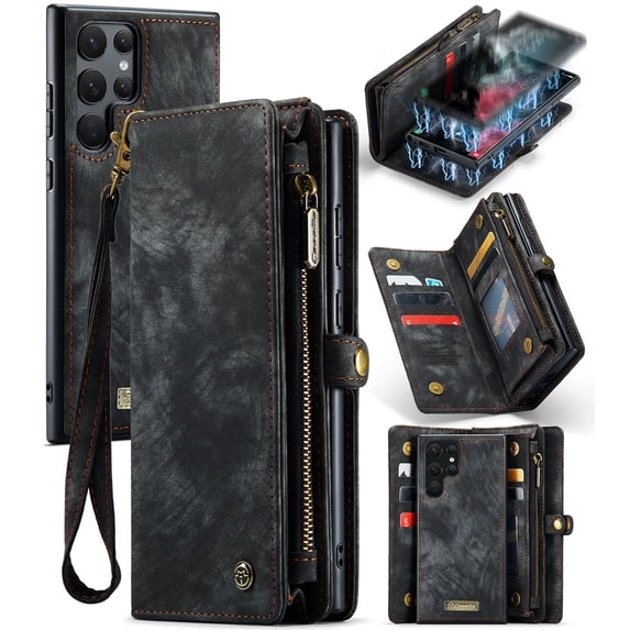 for Samsung Galaxy S22 Ultra Premium PU Leather Folding Case, Multiple ...