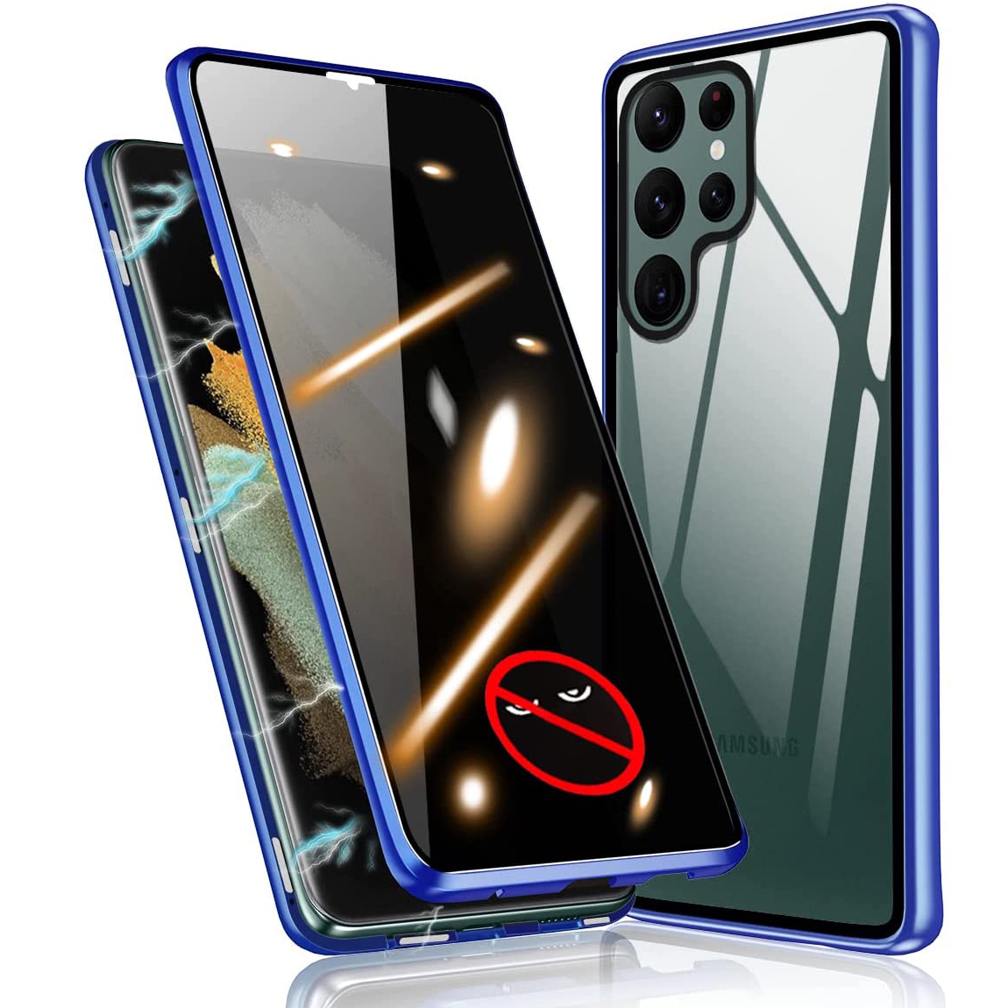 Samsung Galaxy S22 Ultra Privacy Magnetic Case, Double Sided Tempered ...