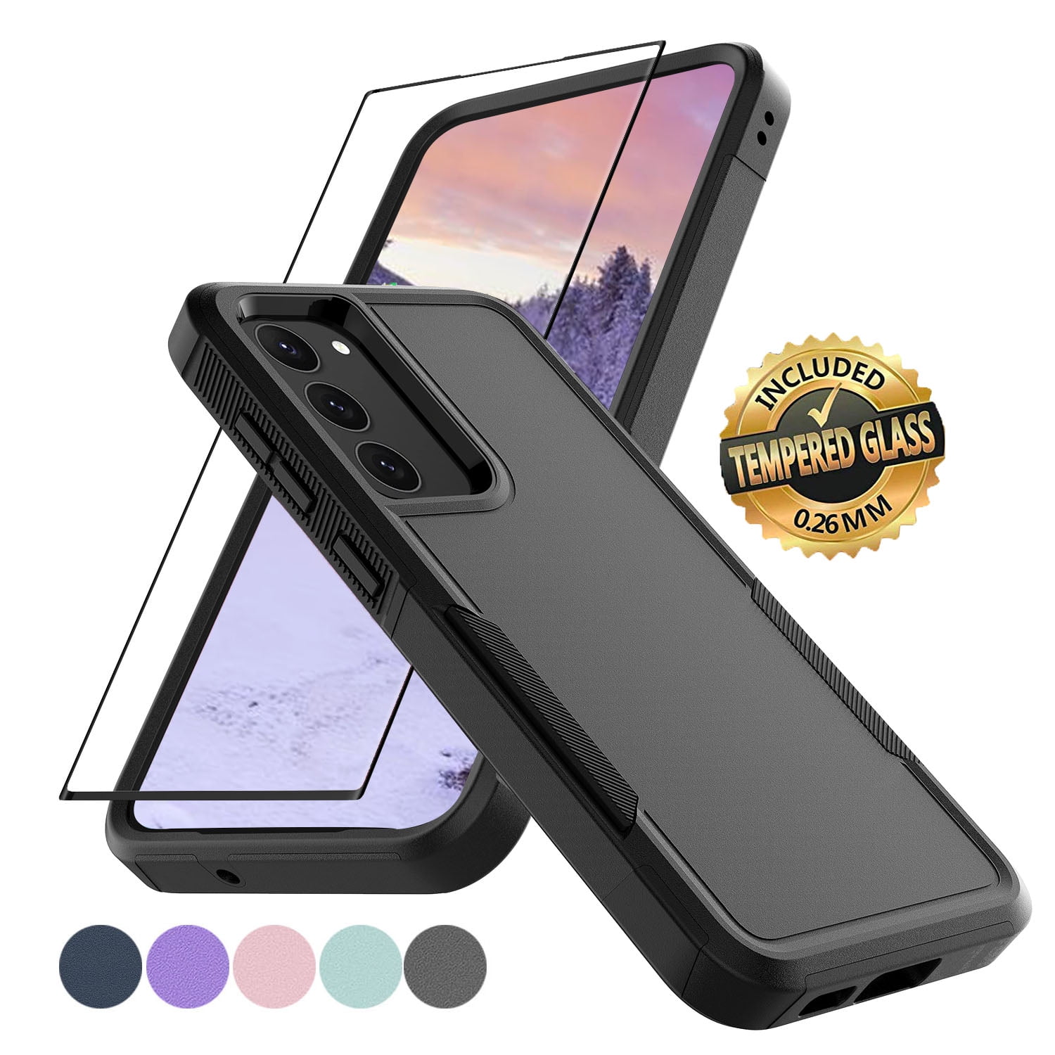 Samsung Galaxy S23 5G Case with Tempered Glass Screen Protector, Tekcoo Heavy Duty Rugged ...