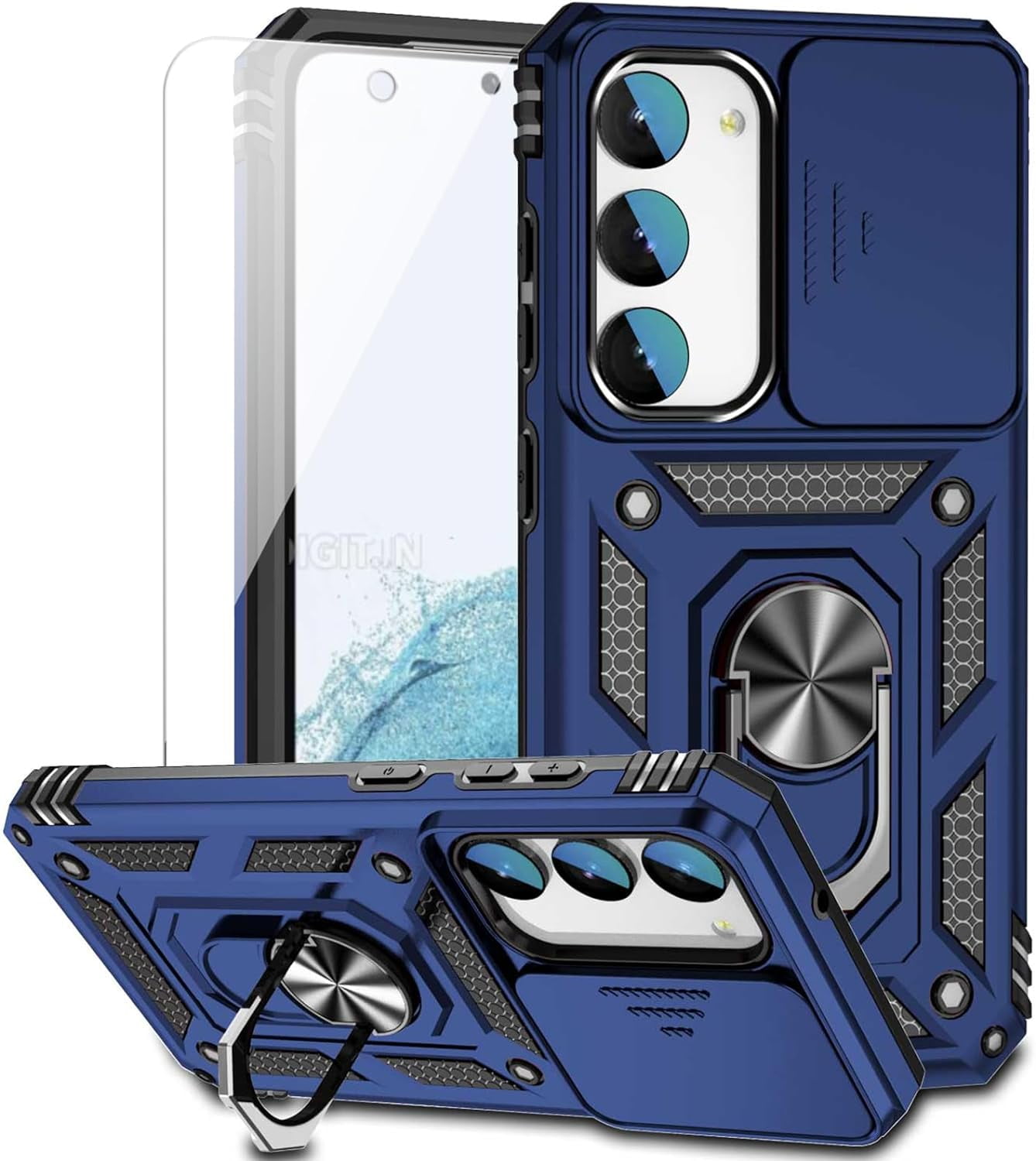 for Samsung Galaxy S23 Case with Slide Camera Cover HD Screen Protector ...