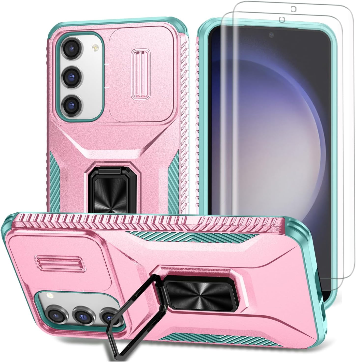 for Samsung Galaxy S23 Case, with Slide Camera Cover and TPU Screen ...