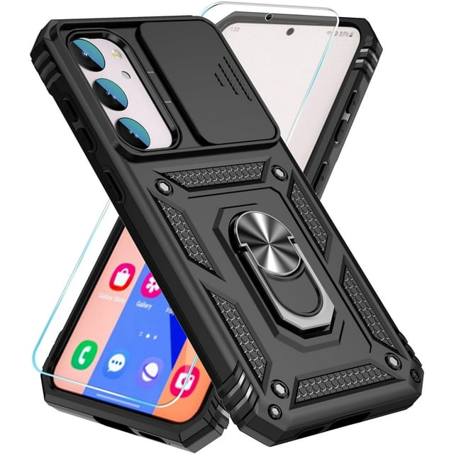 for Samsung Galaxy S23 FE 5G Case with HD Screen Protector & Slide Camera Cover & Kickstand ...