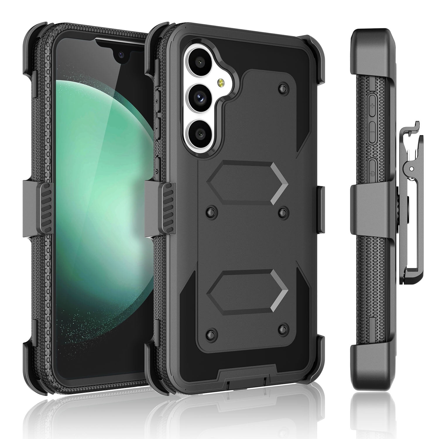 For Samsung Galaxy S23 FE 5G Phone Case, with [Built-in Screen Protector] Swivel Holster Belt ...