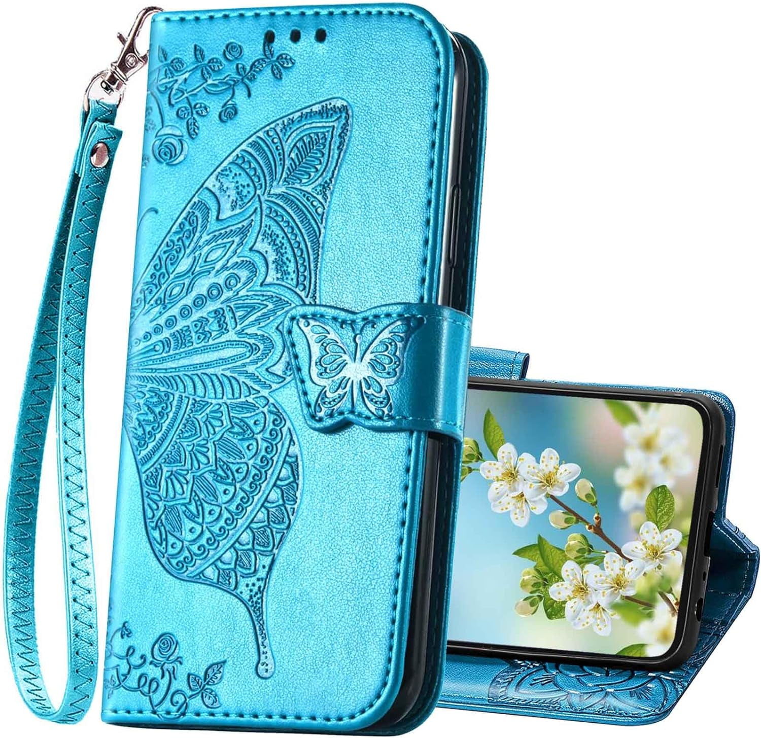 for Samsung Galaxy S23 FE Case Wallet,Women Butterfly Embossed PU ...