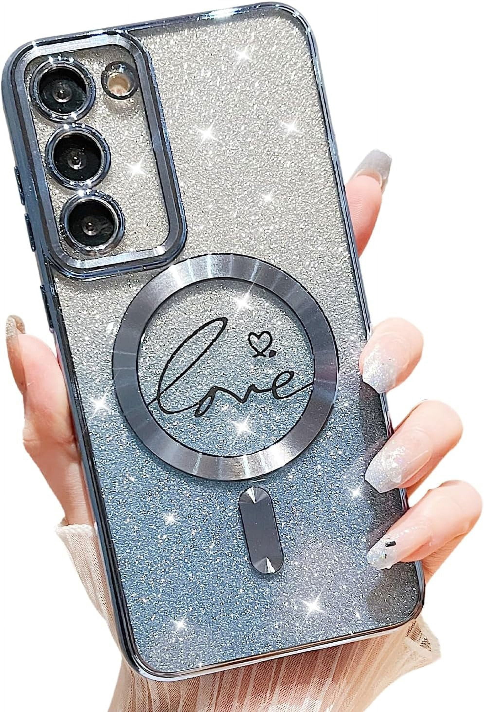 for Samsung Galaxy S23 Plus Case Clear Magnetic Glitter Phone Cases ...