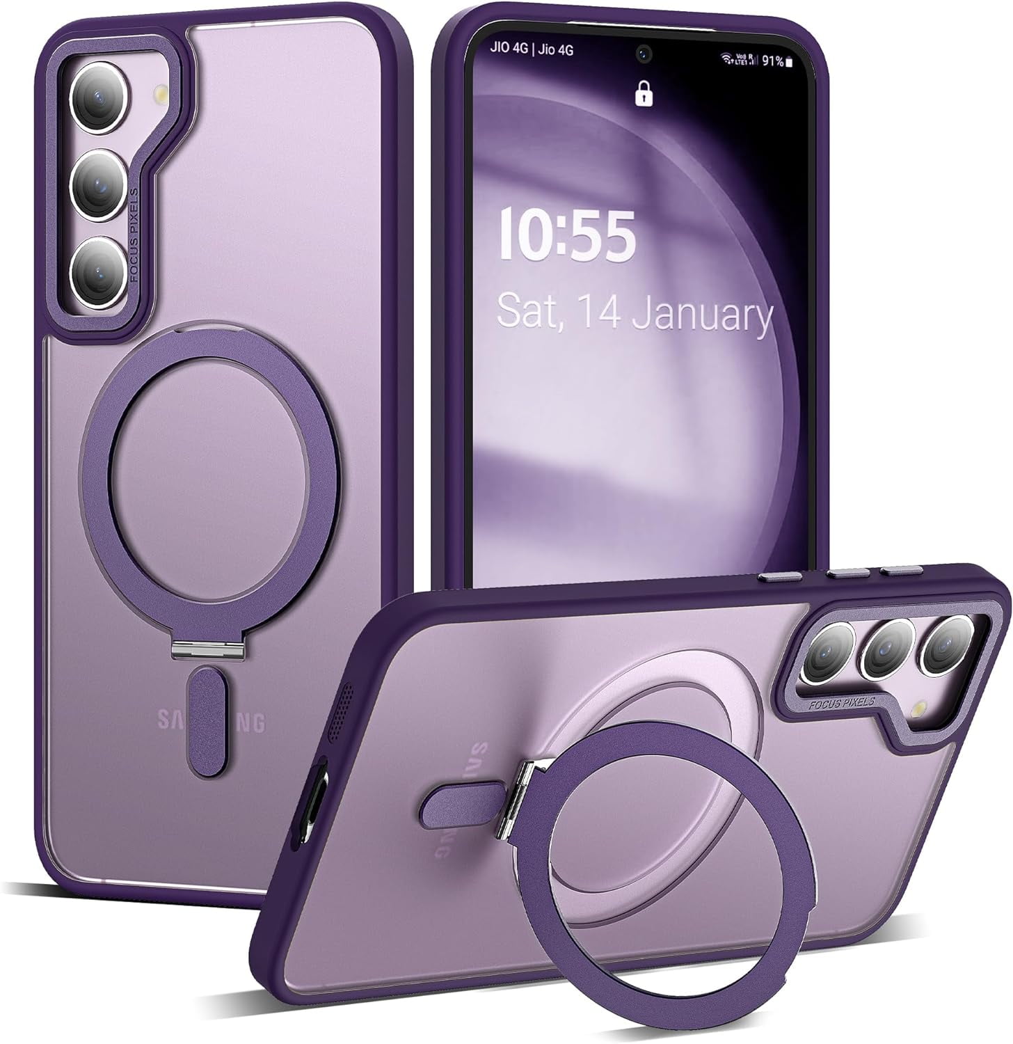 for Samsung Galaxy S23 Plus Case with Invisible Ring Stand, Compatible ...