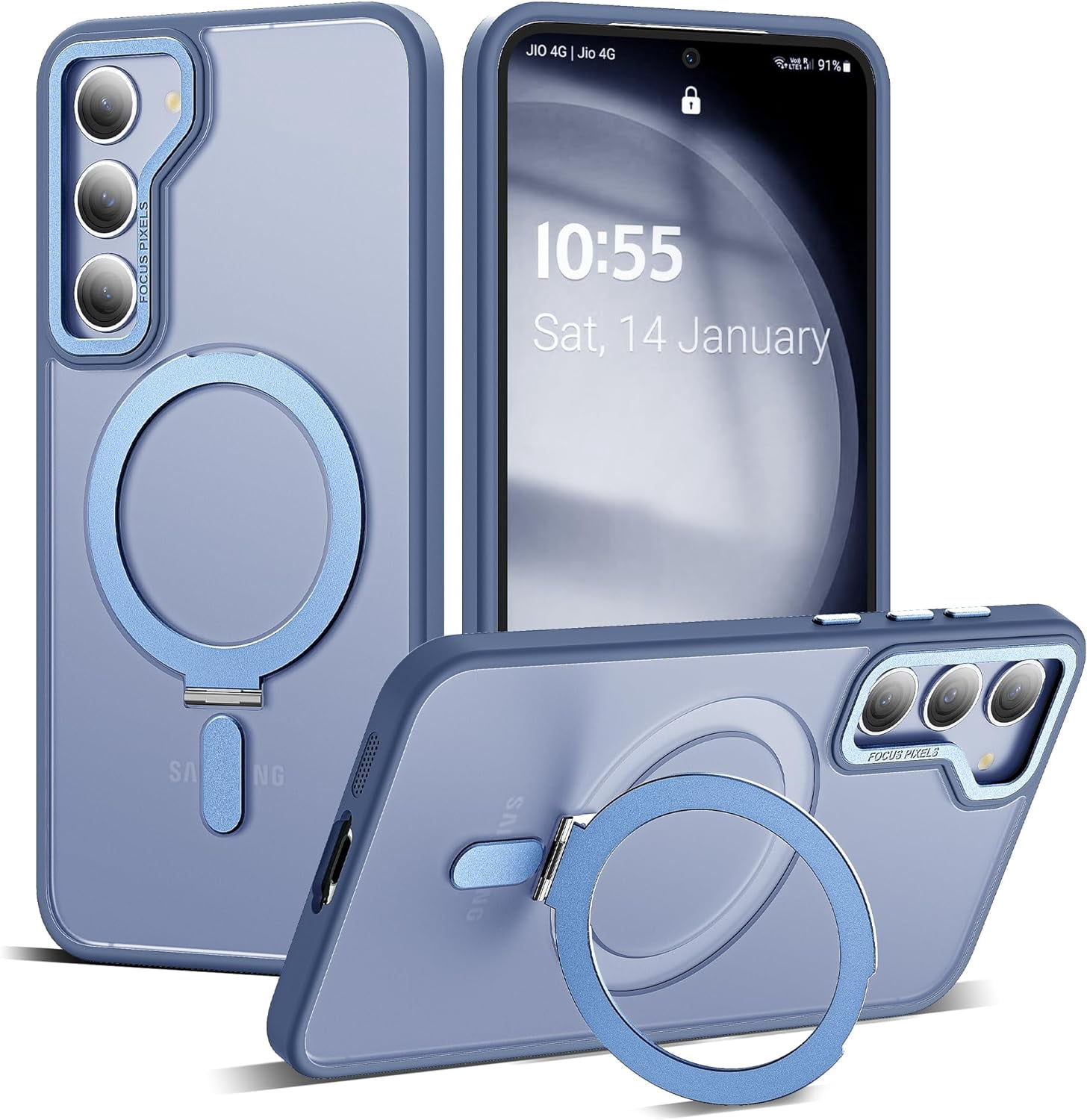 for Samsung Galaxy S23 Plus Case with Magnetic Invisible Ring Stand ...