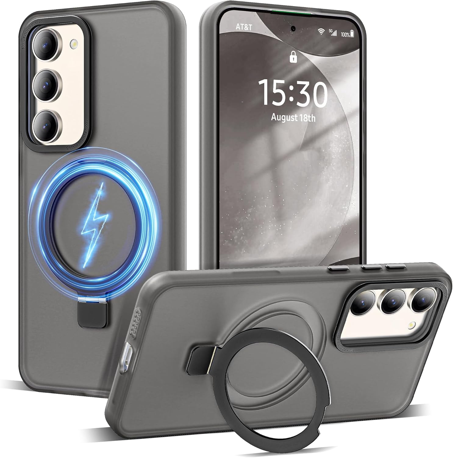 for Samsung Galaxy S23 Plus Case with Magnetic Invisible Ring Stand ...